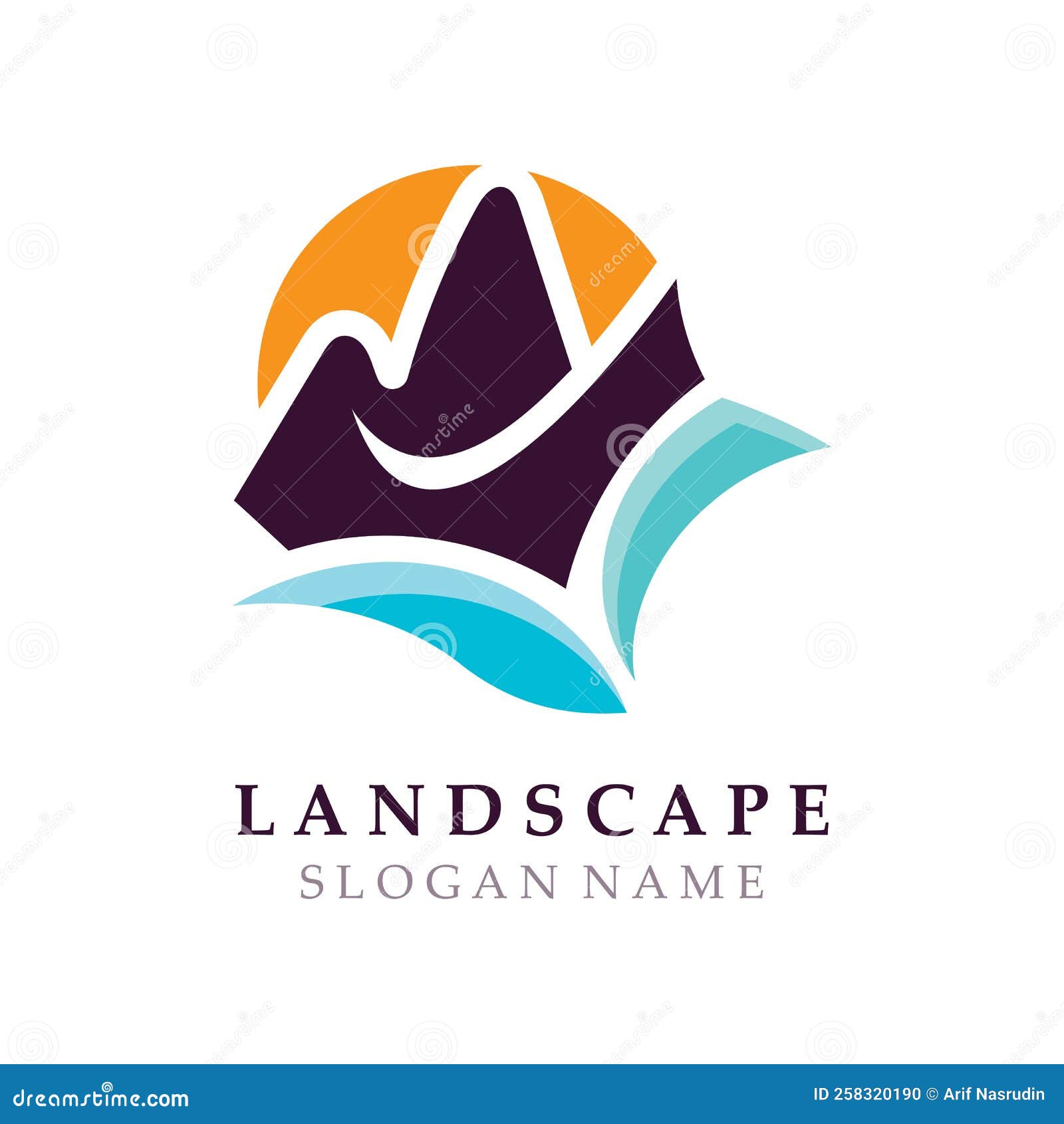 Mountain Nature Landscape Logo Design Template Illustration Stock ...