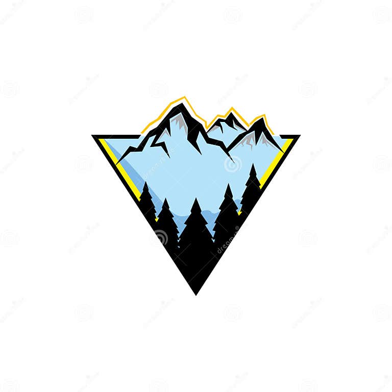 Mountain Nature Triangle Logo Design Vector Illustration Stock ...