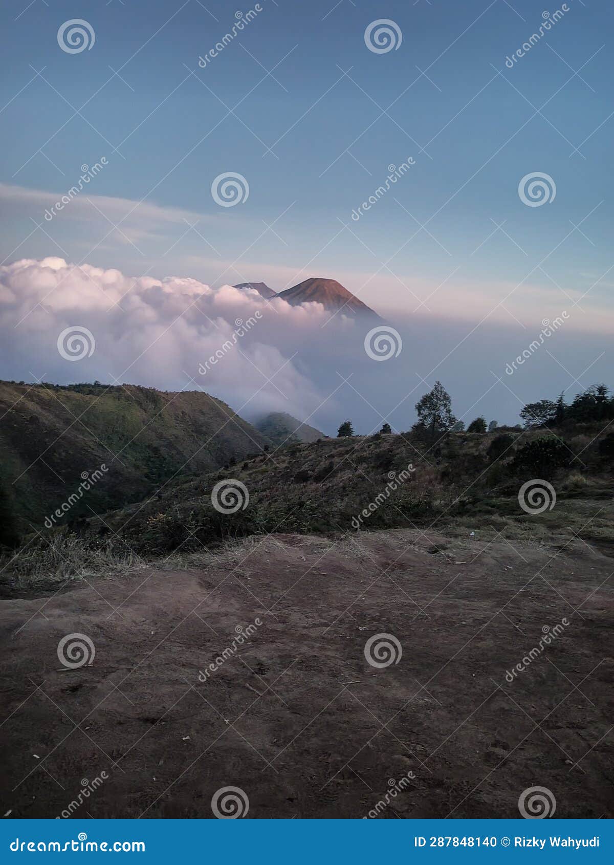The Mountain on the Opposite Side is Seen Surrounded by Clouds Stock ...