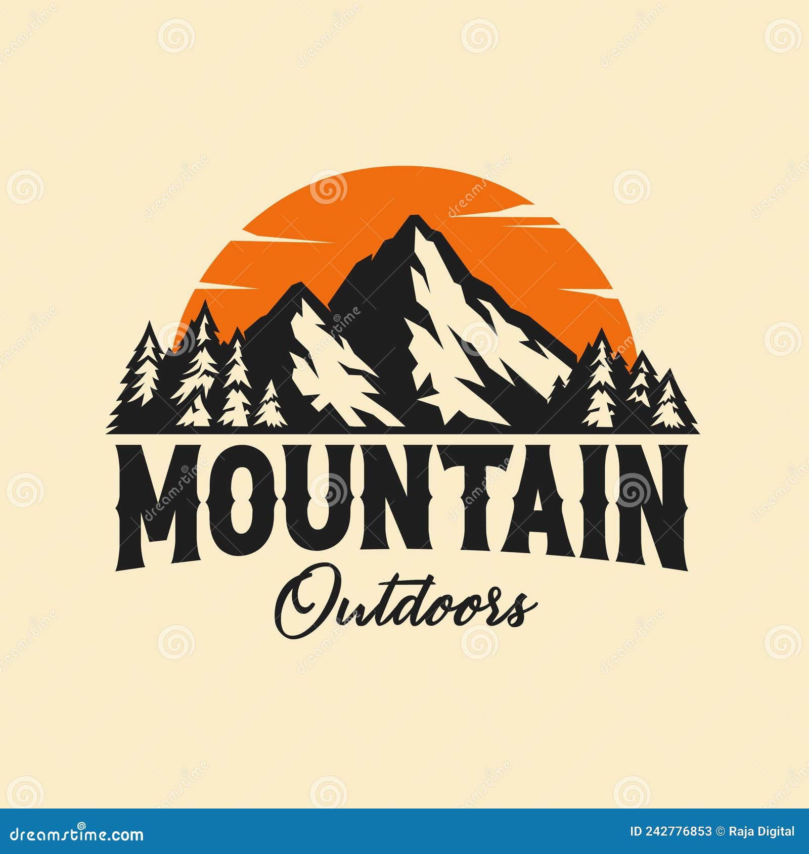 Mountain Outdoors Emblem Ready Made Logo Template Vector Isolated Stock ...