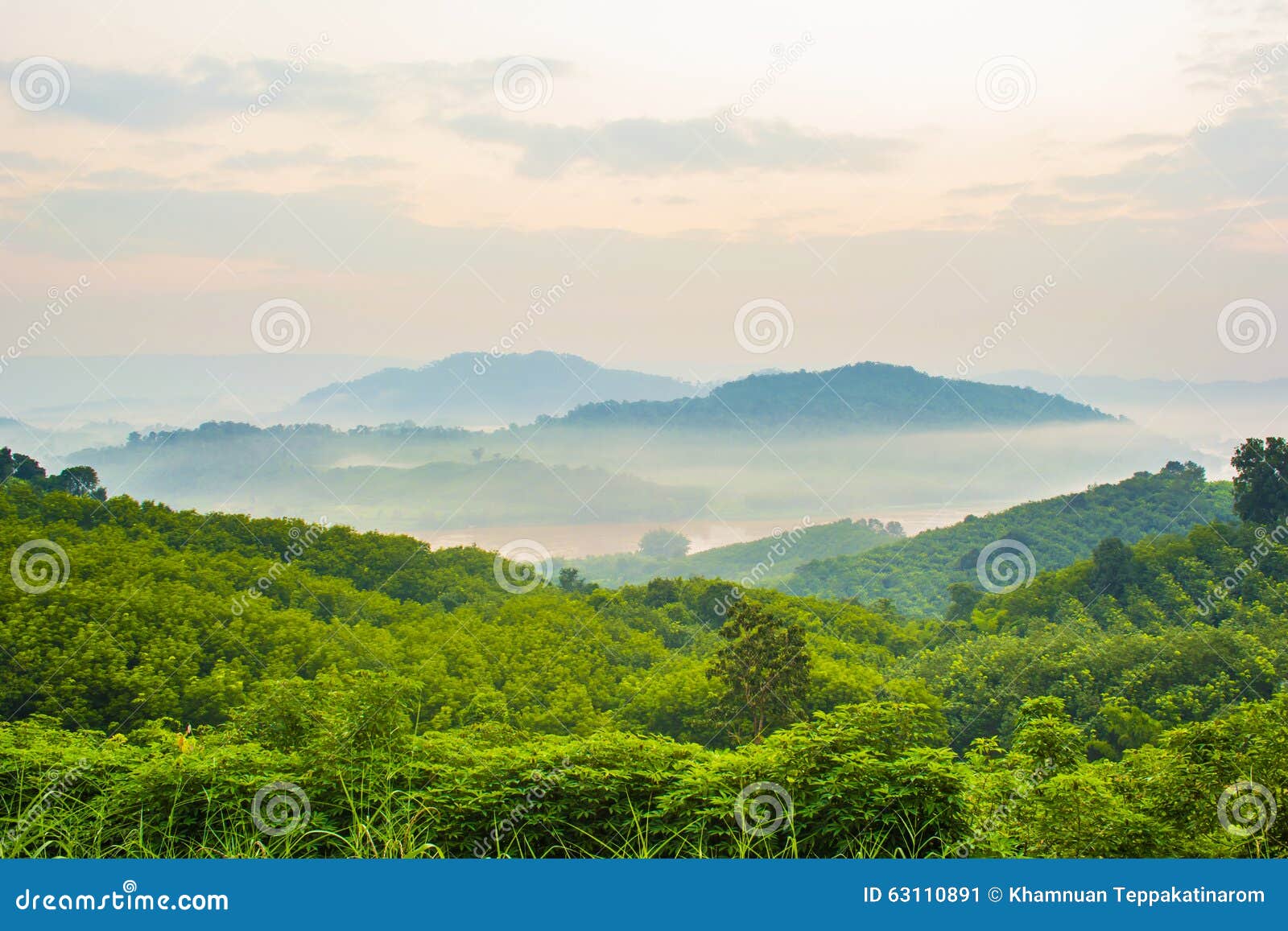 Mountain Overlap and Some Fog Stock Image - Image of scenery, lake ...