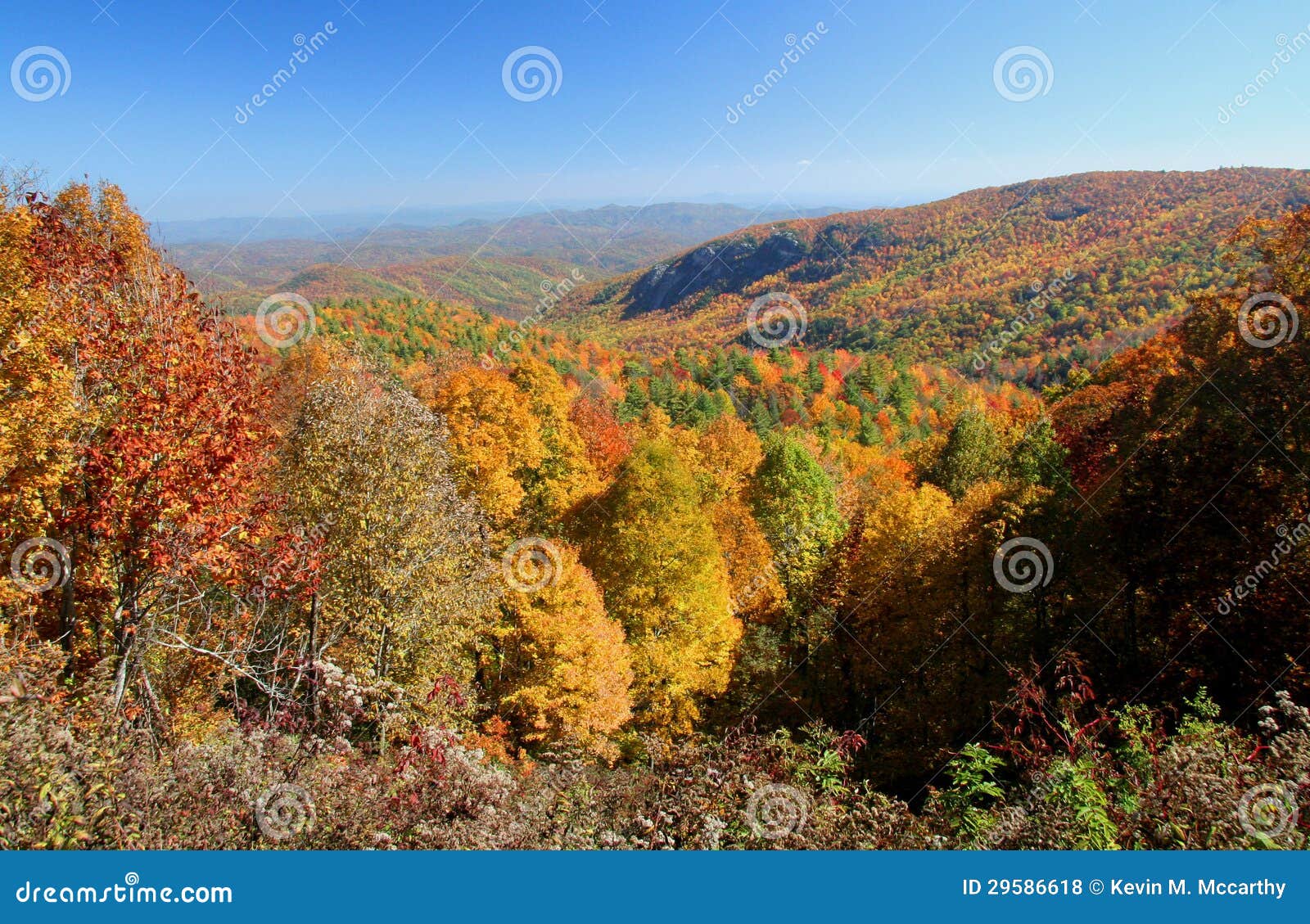 Mountain Overlook in Autumn Stock Photo - Image of distant, mountains ...