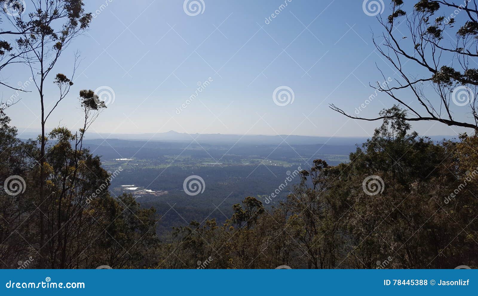 Mountain Overseeing City View Stock Photo - Image of overseeing ...