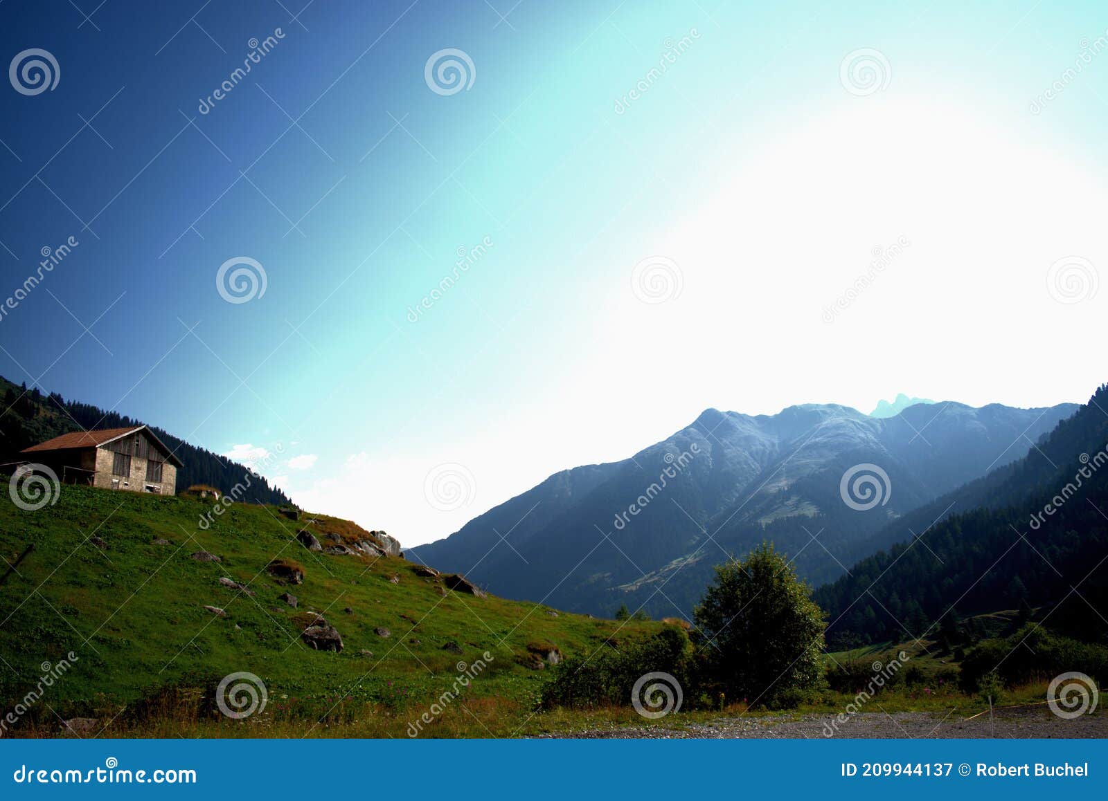 Mountain Panorama at the Lukmanierpass in Switzerland 30.7.2020 Stock ...