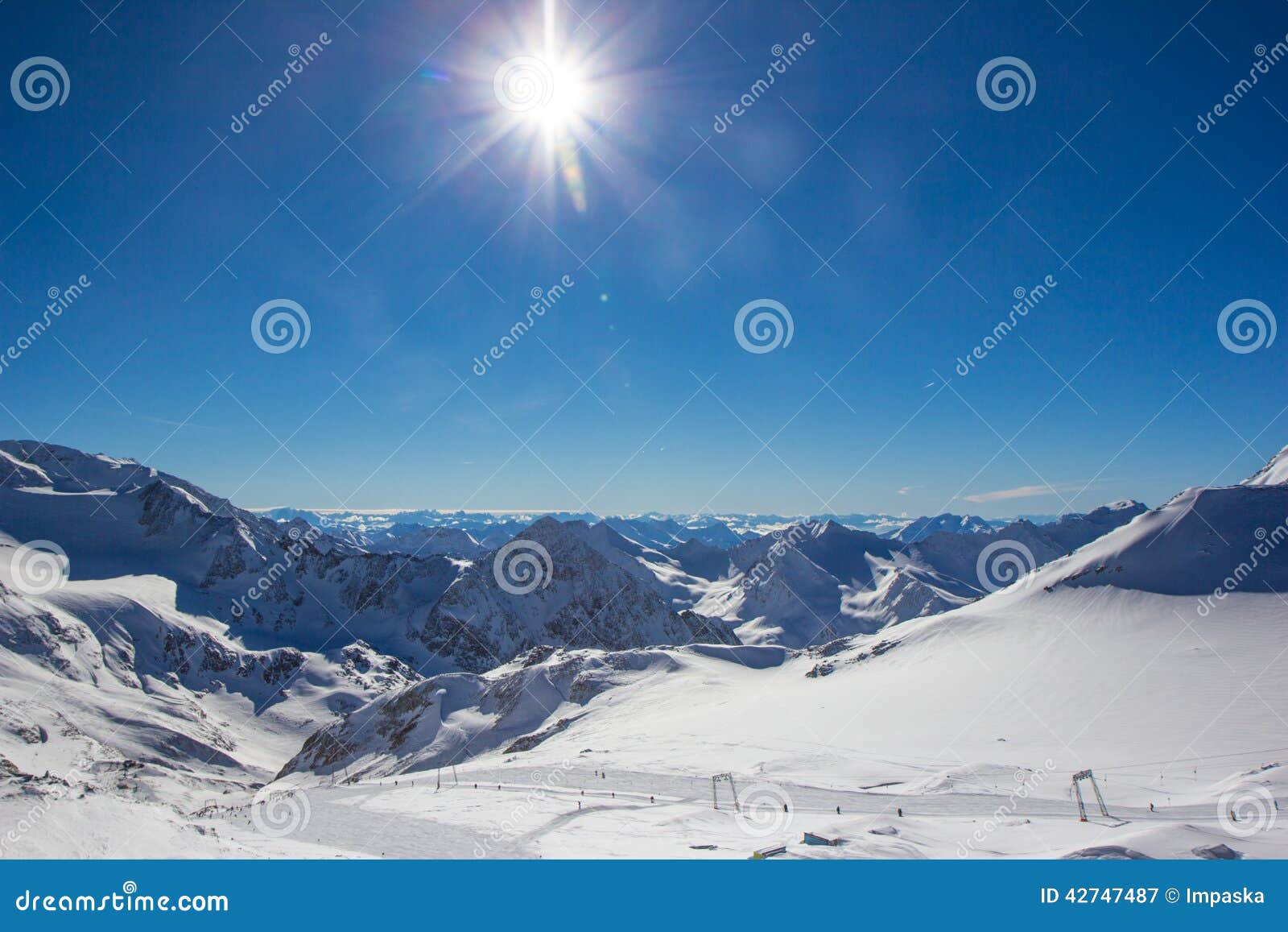 Mountain Panorama in the Stubai Alps Stock Image - Image of nature ...