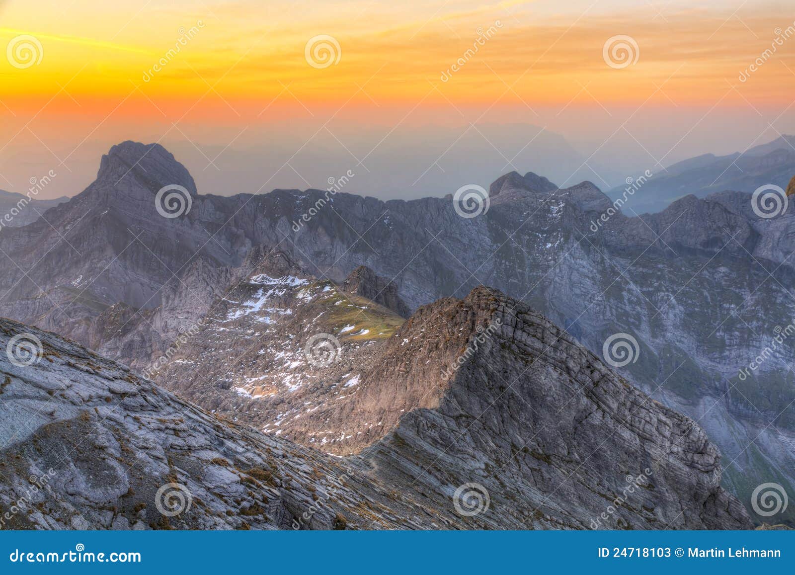 Mountain Panorama at Sunset from Stock Image - Image of alpine ...