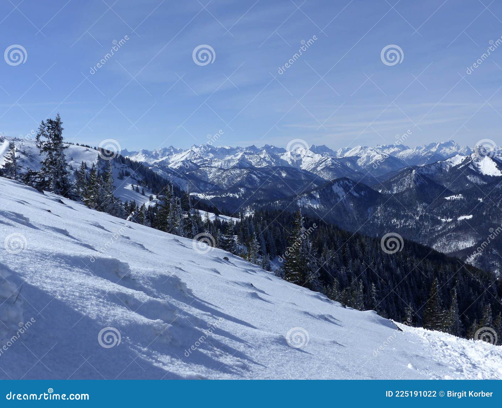 Mountain Panorama from Wallberg Mountain, Tegernsee, Bavaria, Germany ...