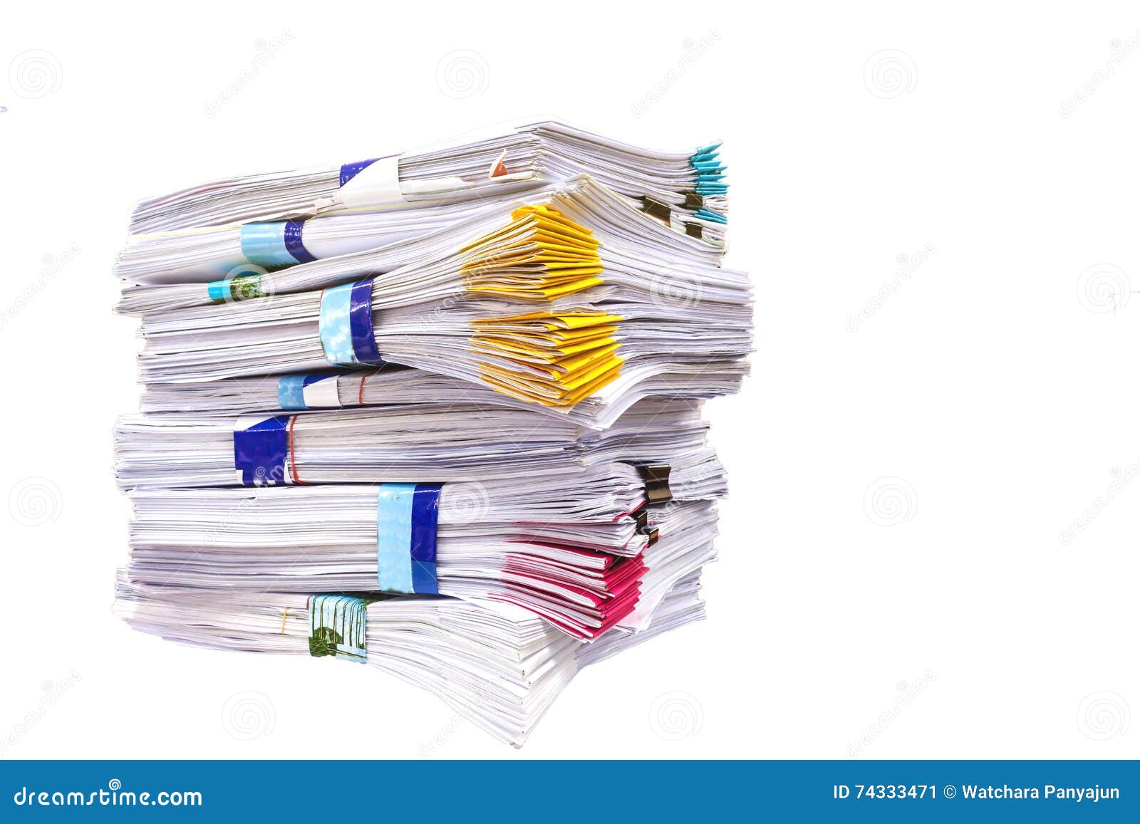 Mountain of Paper Symbolizing Workload Stock Image - Image of isolated ...