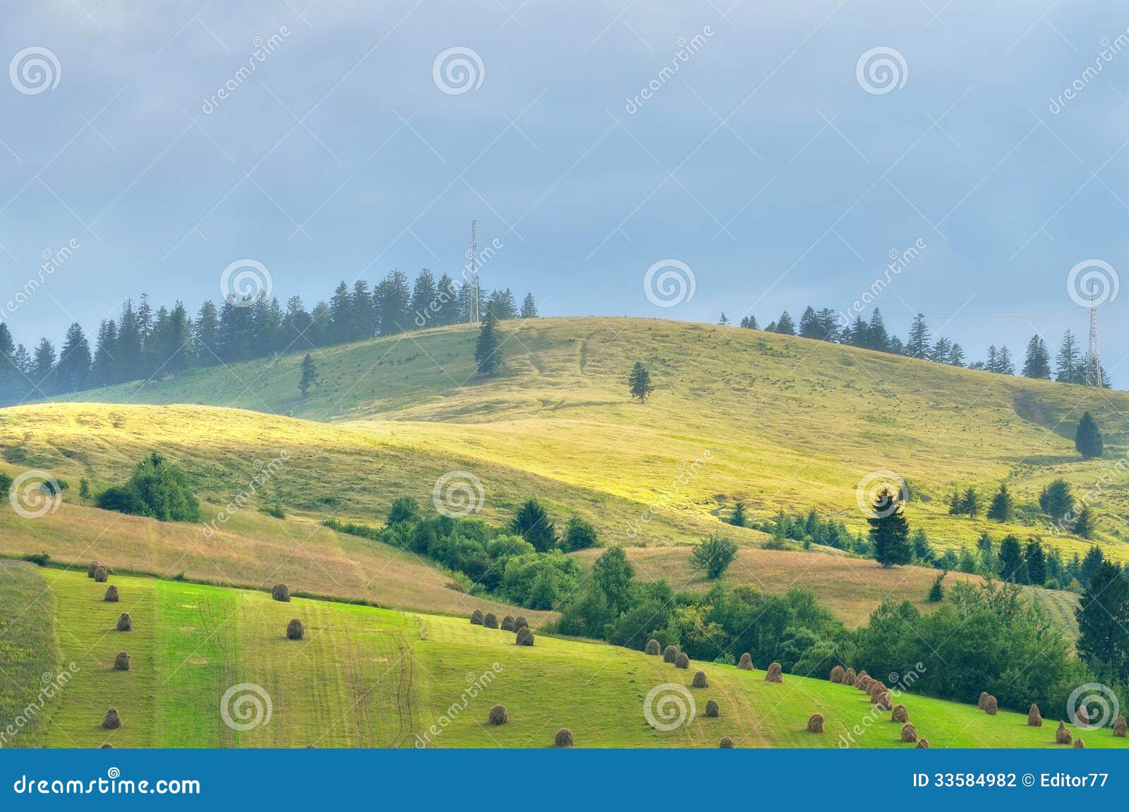 Mountain pasture stock photo. Image of barn, farmland - 33584982