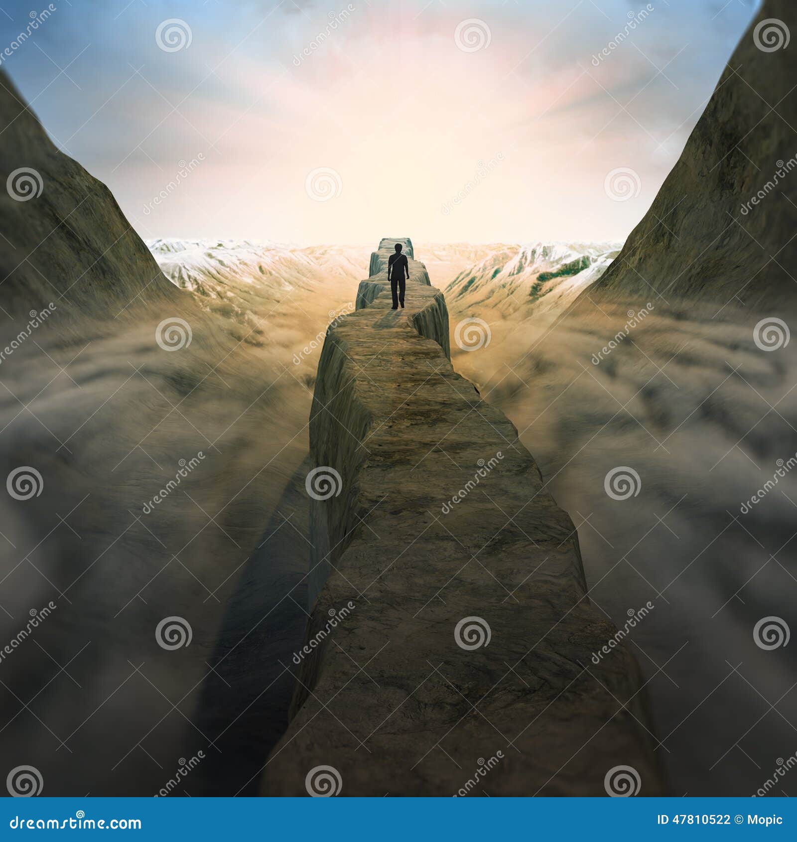 Mountain Path Above the Cloud Stock Photo - Image of high, conceptual ...