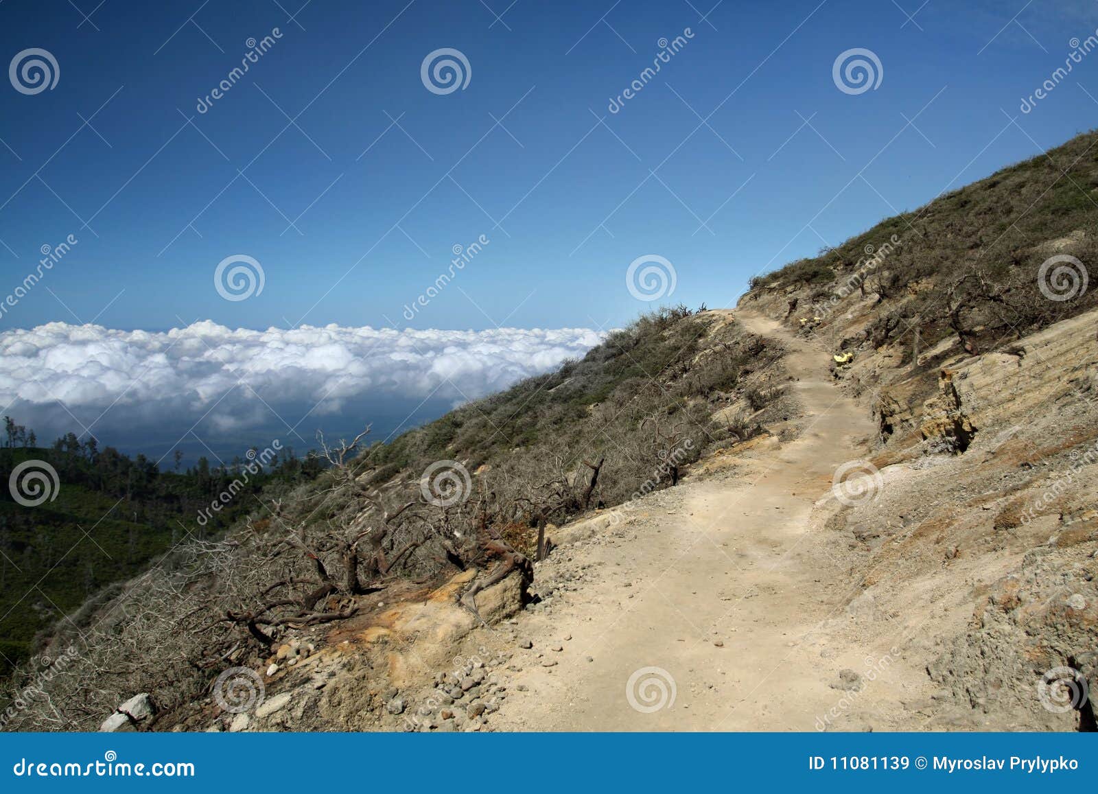 Mountain path above clouds stock image. Image of natural - 11081139