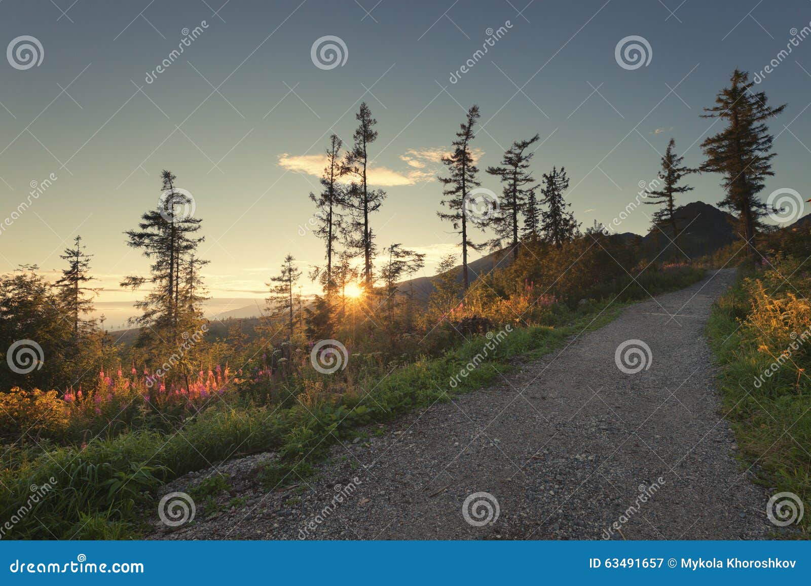 Mountain path stock image. Image of stone, retro, summer - 63491657