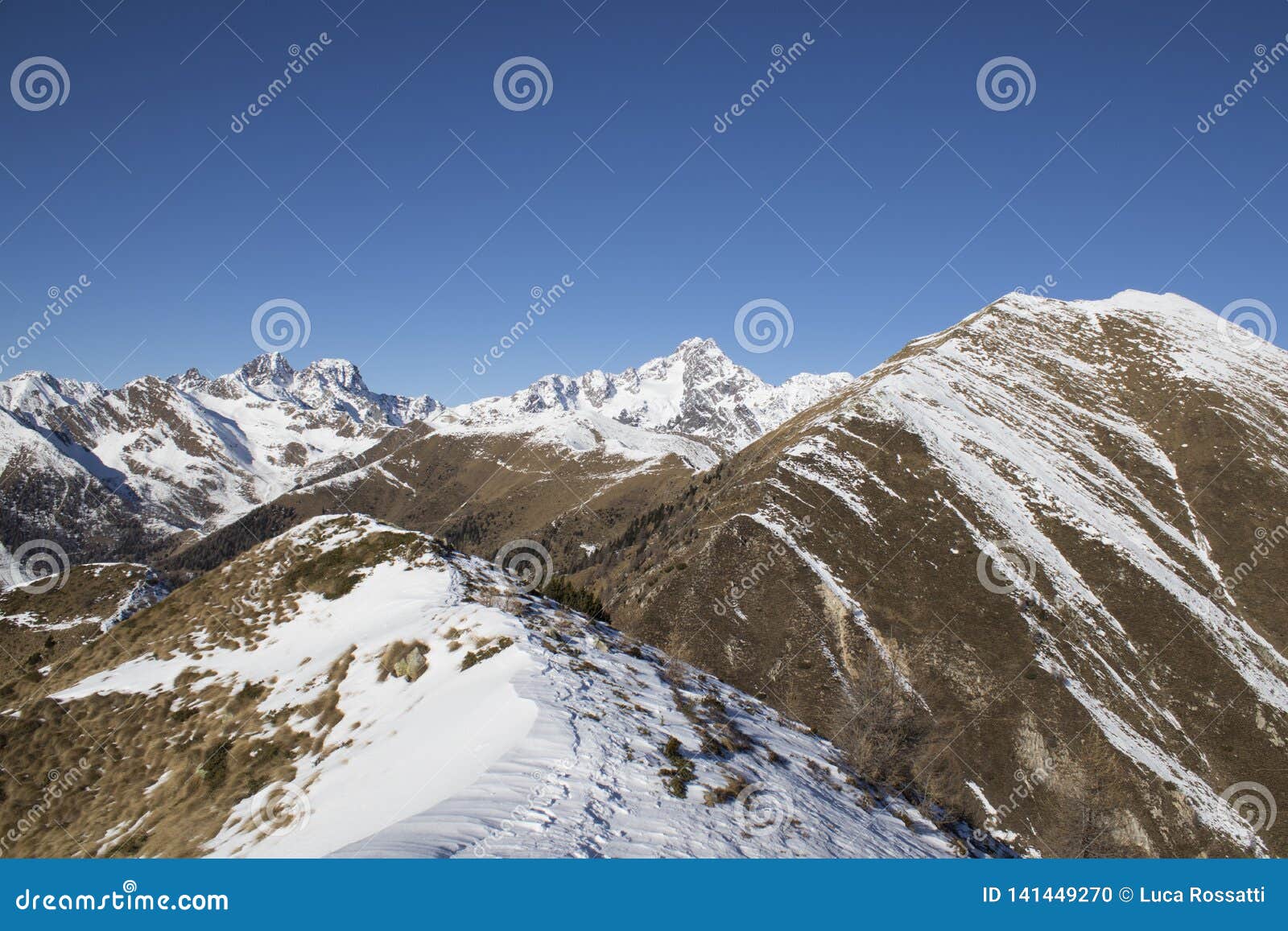 Mountain Pathway during Winter with Snow Stock Photo - Image of snow ...