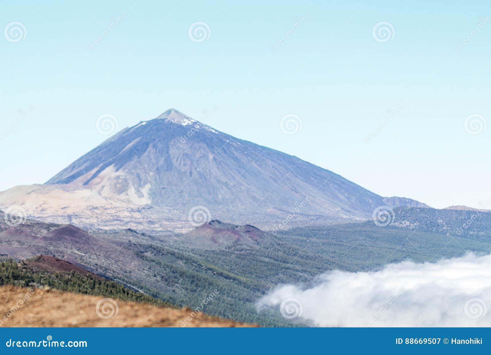 Mountain Peak Above Clouds Landscape Stock Image - Image of scenery ...