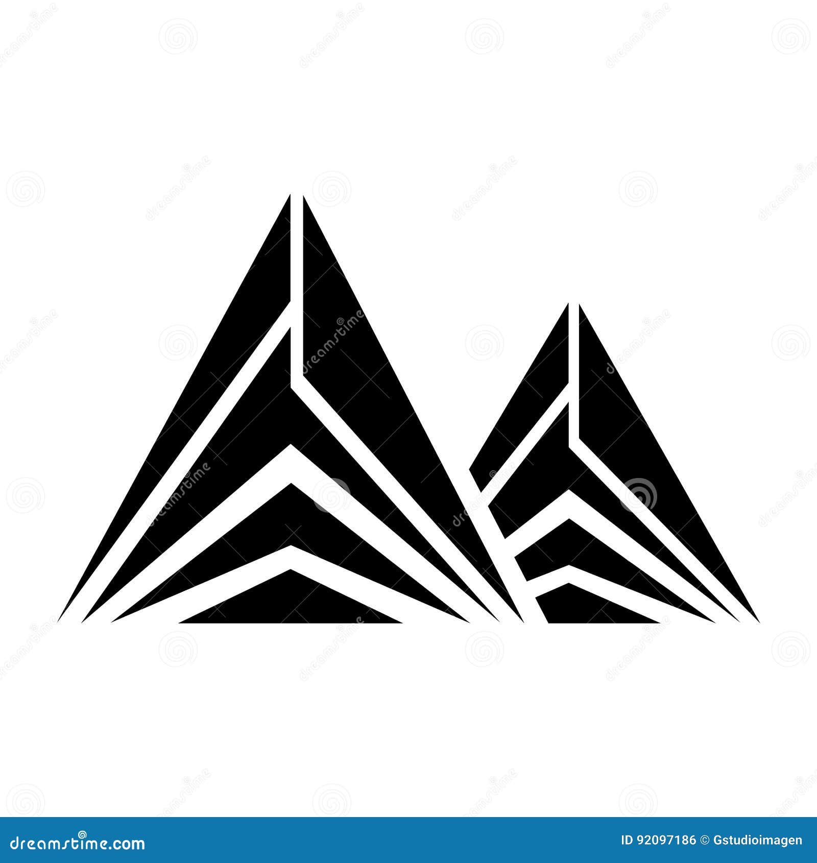 Mountain peak emblem icon stock vector. Illustration of camp - 92097186