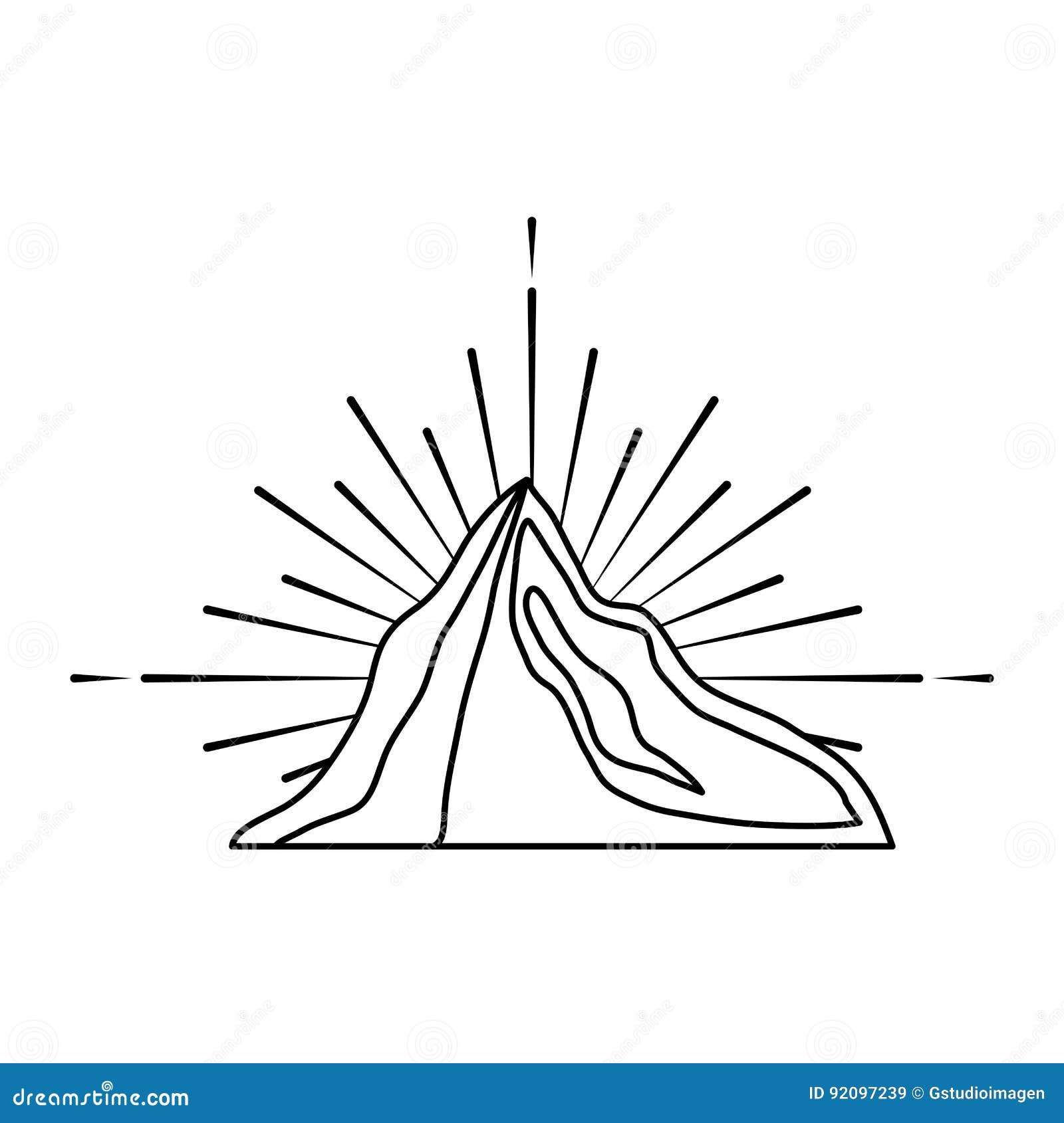 Mountain peak emblem icon stock vector. Illustration of environment ...
