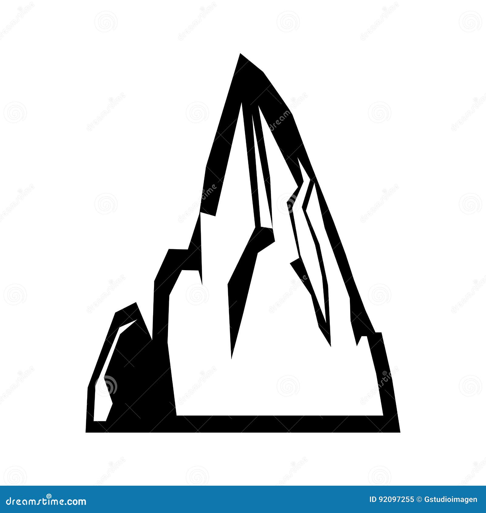 Mountain peak emblem icon stock vector. Illustration of element - 92097255