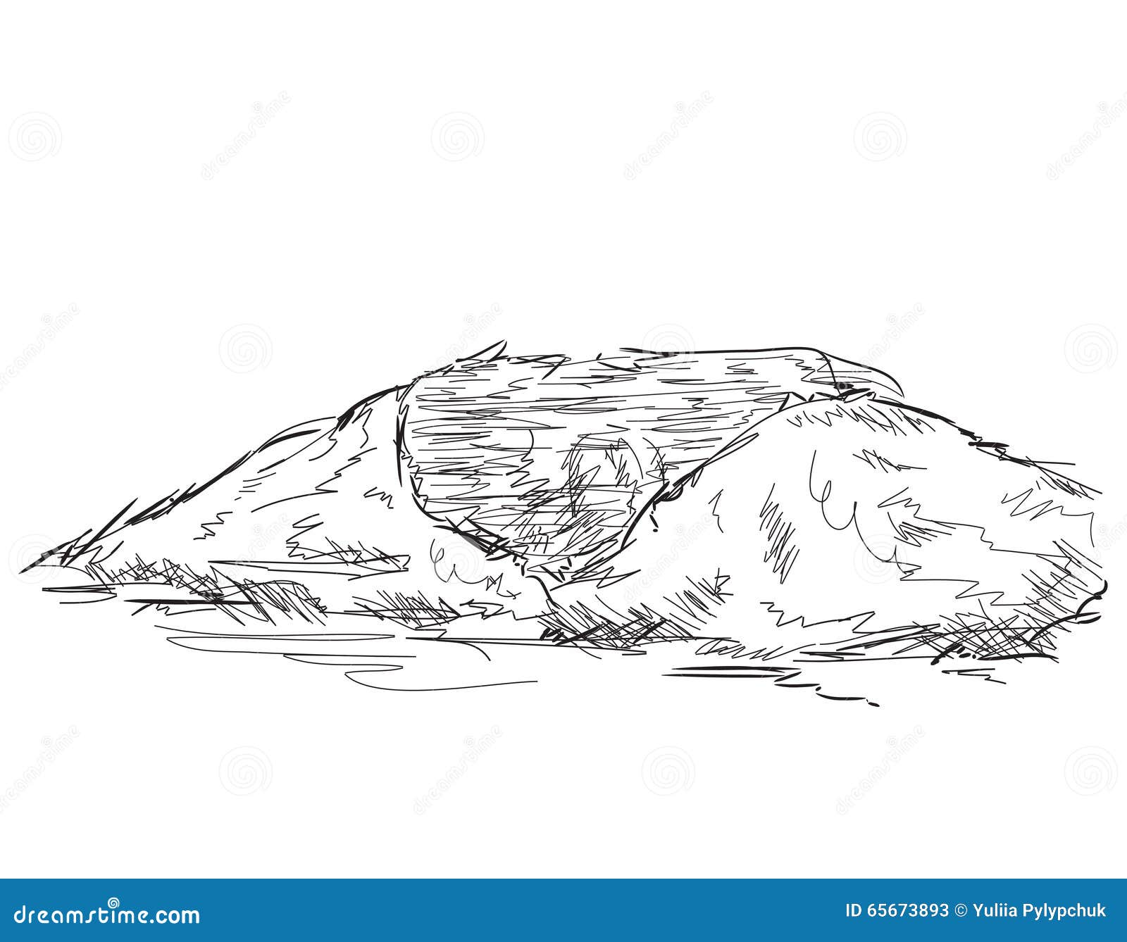 Mountain Peak. Hand Drawn, Vector Illustration Stock Vector ...