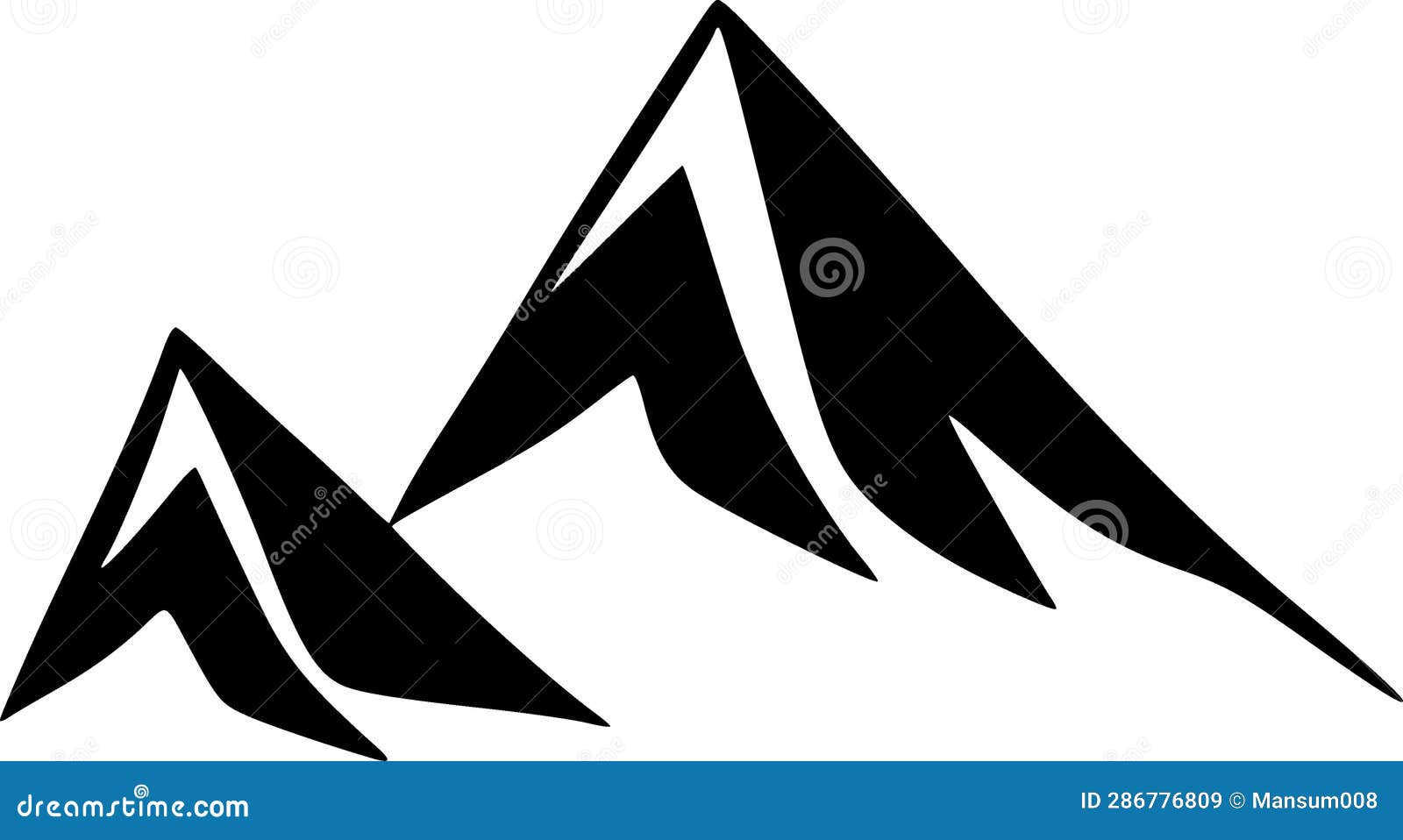 Mountain Peak Icon on White Background Stock Illustration ...