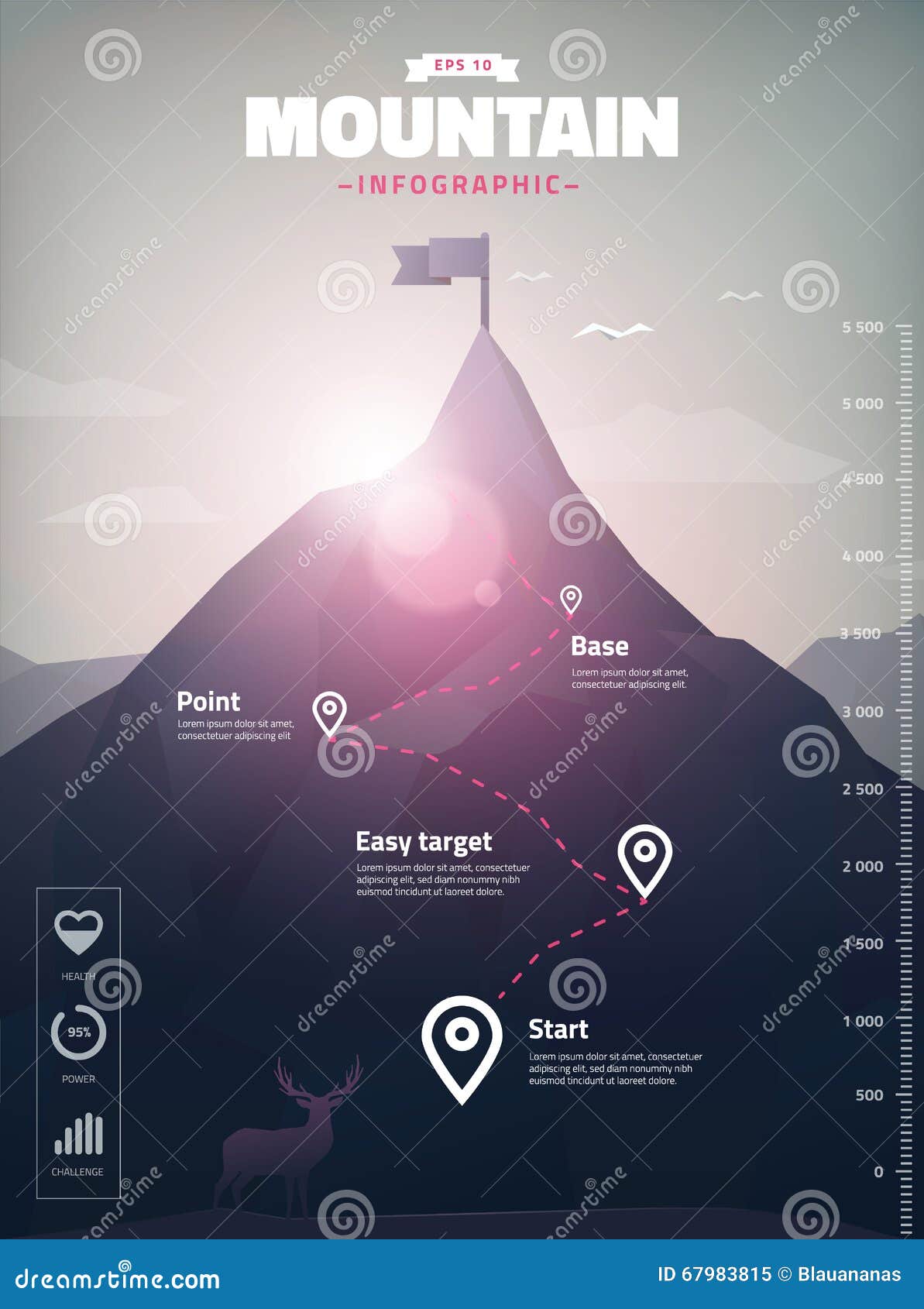 Mountain peak infographic stock vector. Illustration of landscape ...