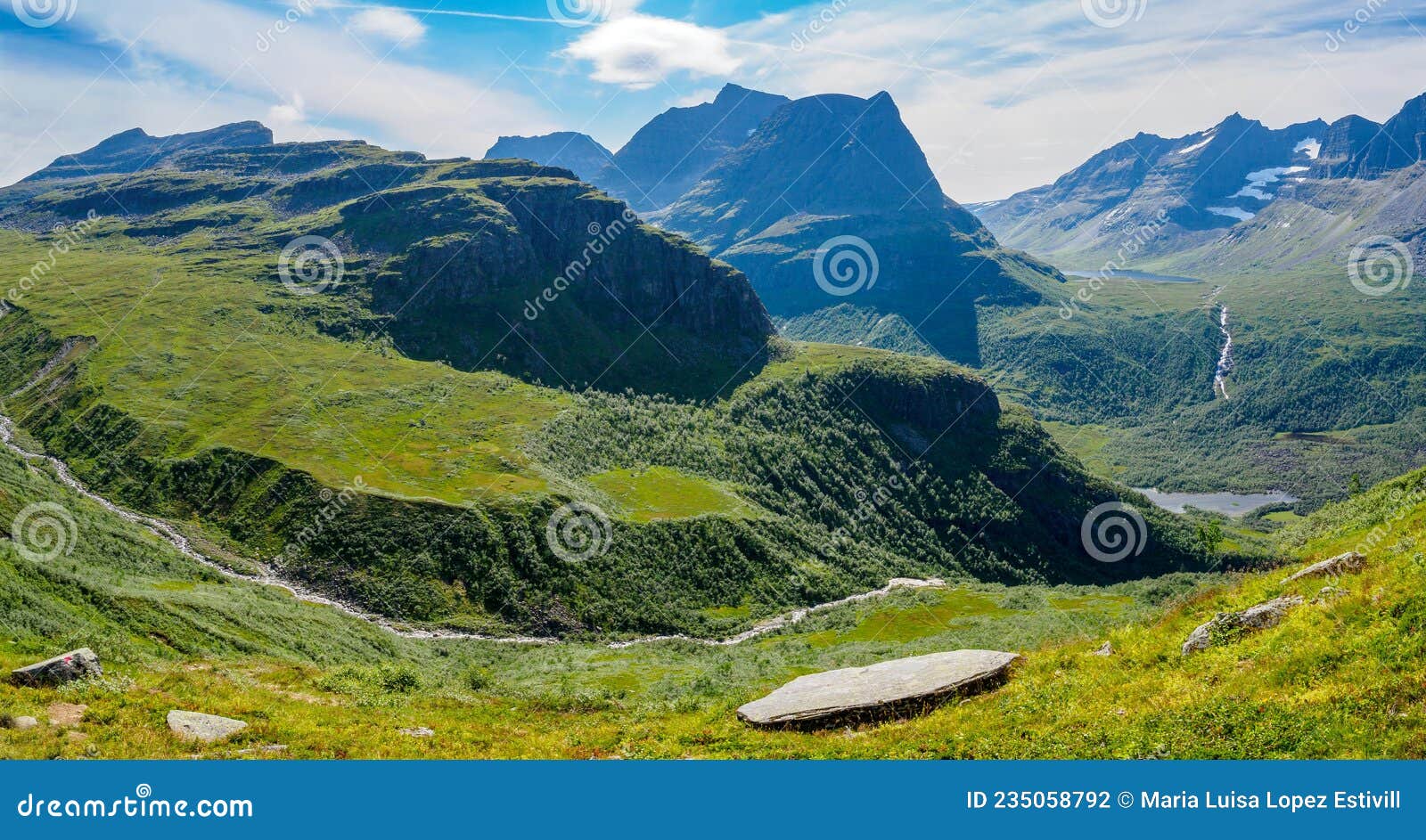 Mountain Peak of Innerdalstarnet and Innerdalen Valley, Norway Stock ...