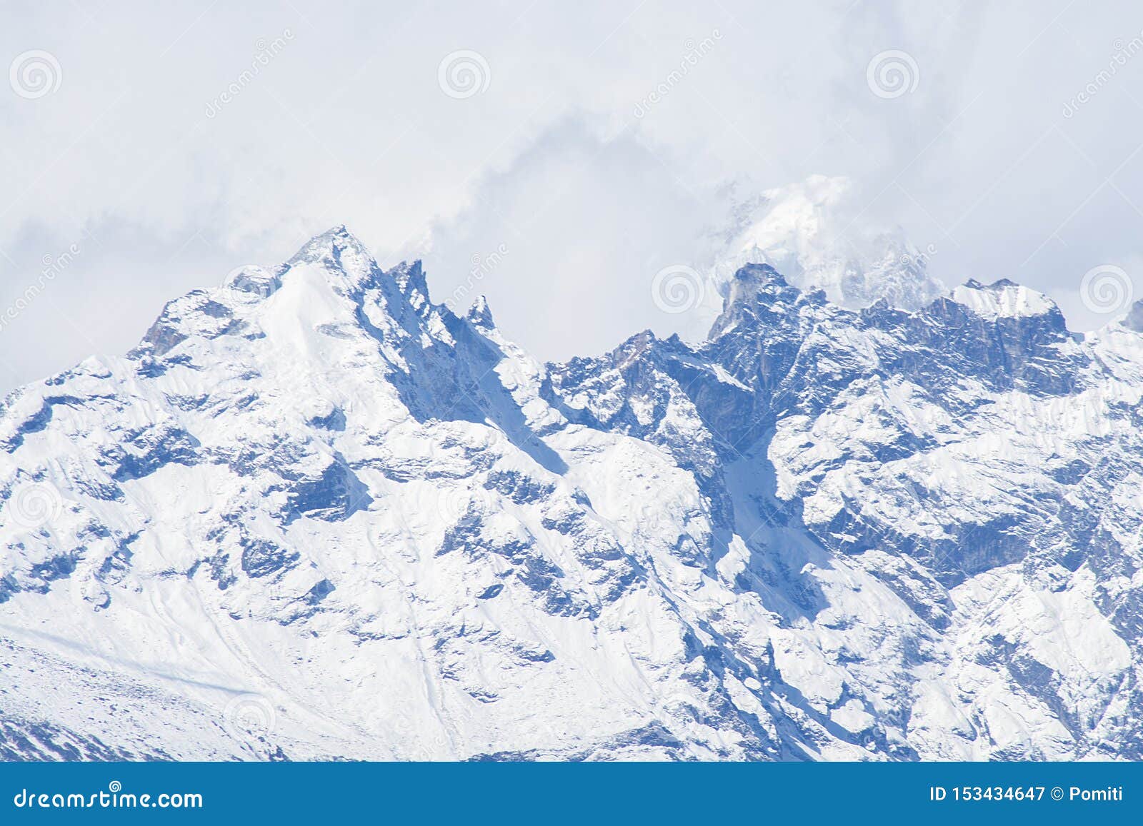 Mountain Peak in Kanchenjunga Range, Sikkim, India Stock Image - Image ...