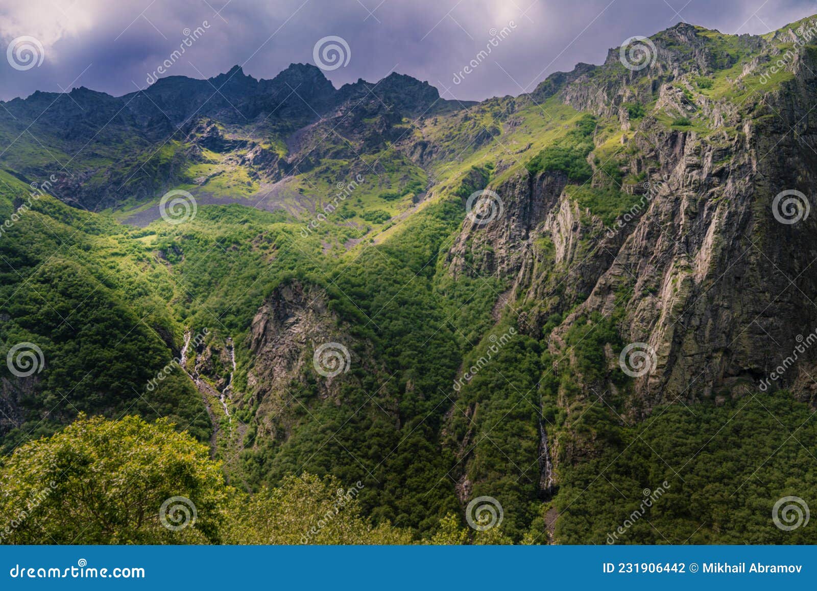 Mountain Peak Range Landscape. Green Mountain Range View Stock Photo ...
