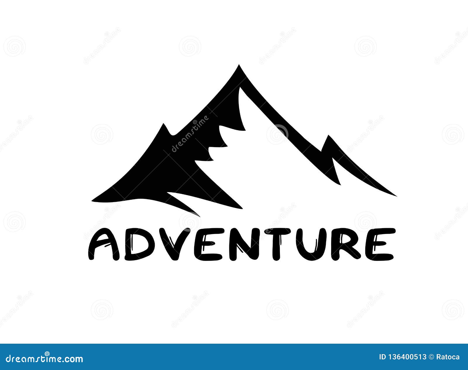 Mountain peak symbol stock vector. Illustration of vector - 136400513