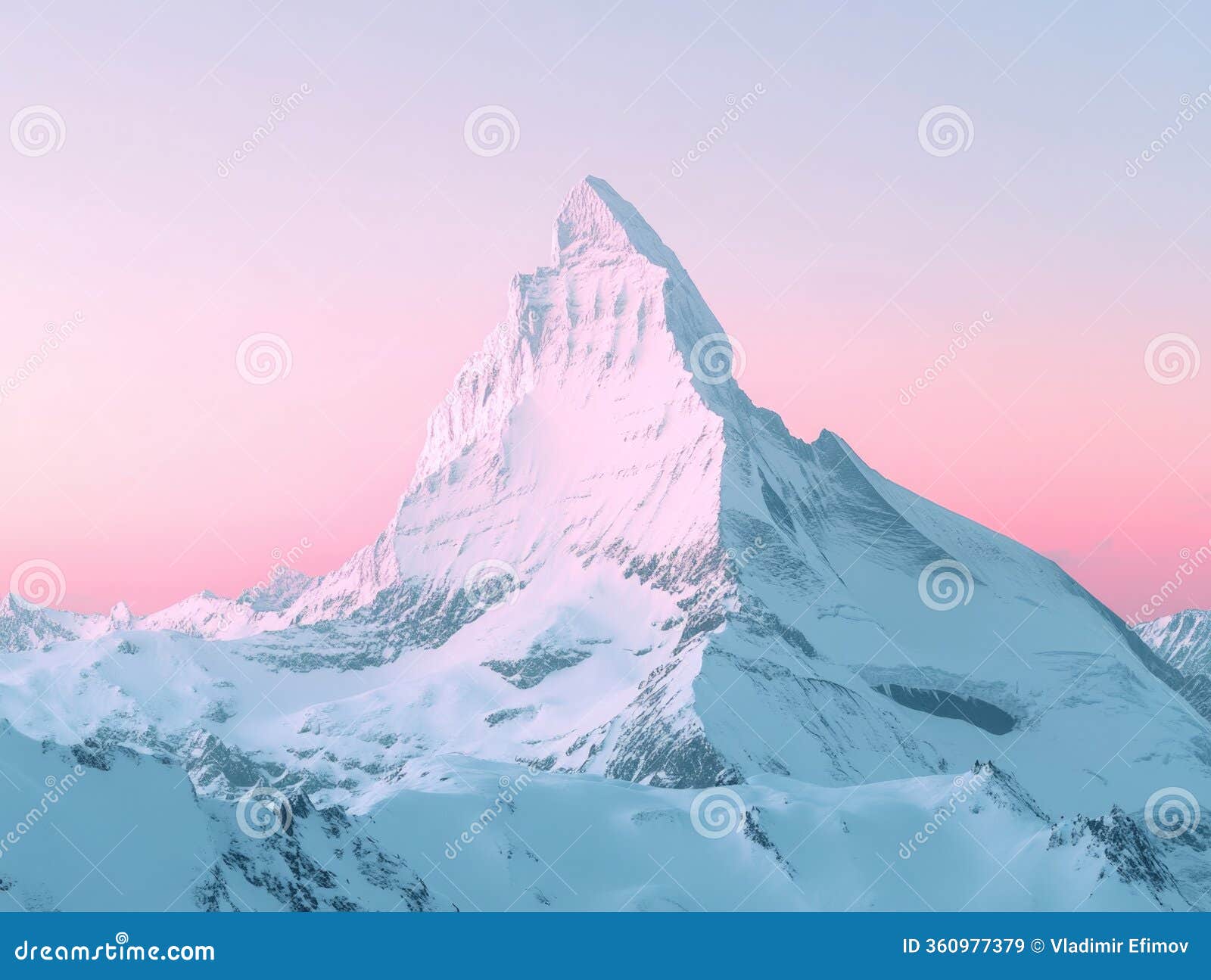 Mountain with a Pink Sky in the Background Stock Image - Image of ...