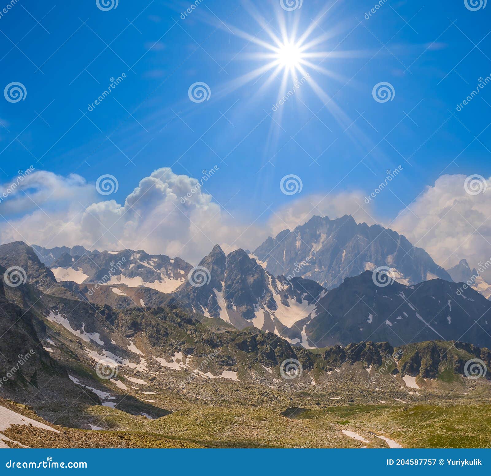 Mountain plateau in a snow stock image. Image of blue - 204587757