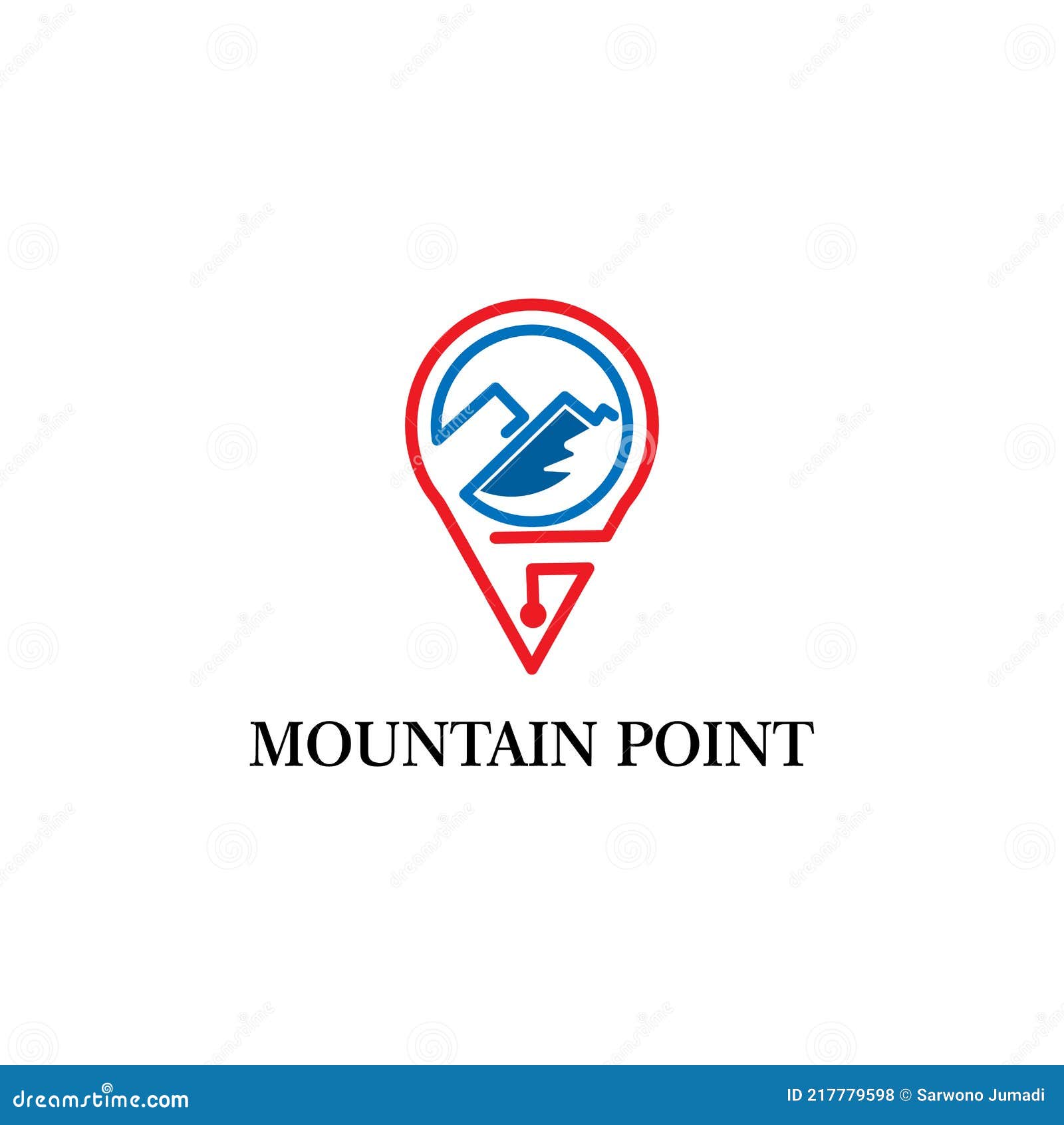 Mountain Point Logo Vector Illustration Concept, Icon, Element, and ...