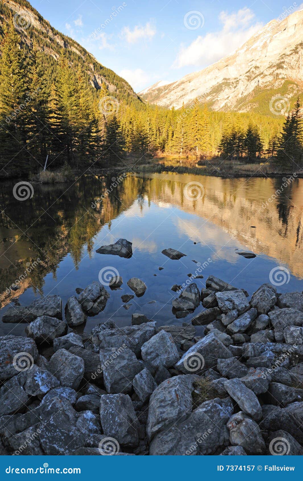 Mountain pond stock image. Image of forests, calm, canada - 7374157