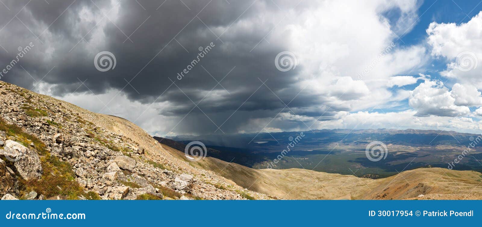Mountain Rain Storm Panorama Stock Photo - Image of ominous, elbert ...