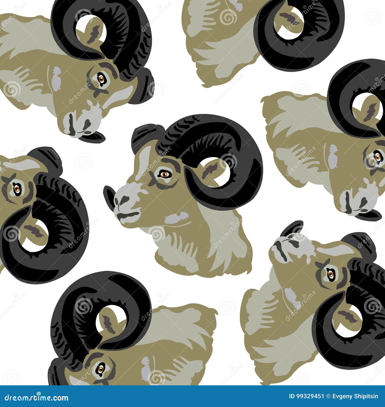 Mountain ram pattern stock illustration. Illustration of design - 99329451