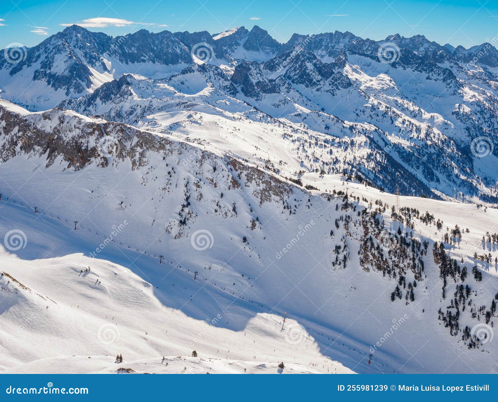 Mountain Range in Baqueira Ski Fields, Catalonia Stock Image - Image of ...