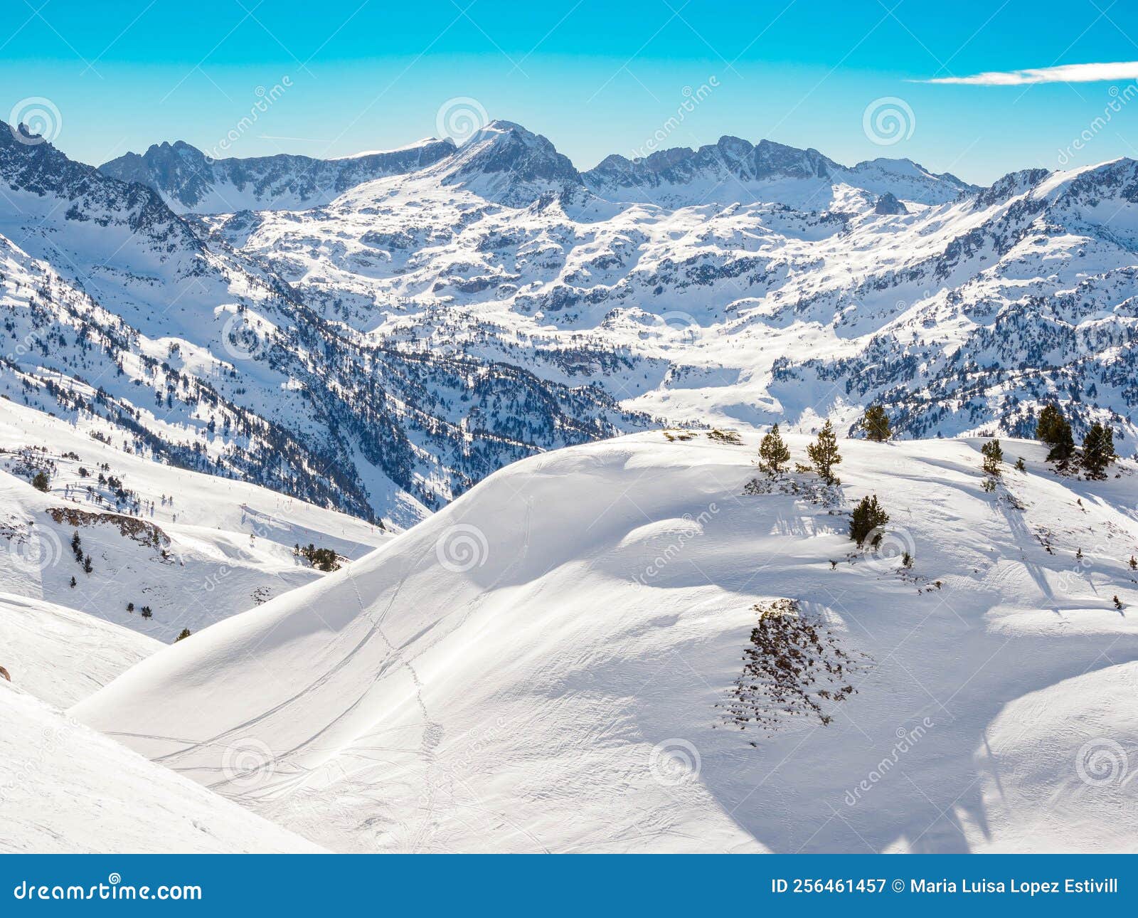 Mountain Range in Baqueira Ski Fields, Catalonia Stock Image - Image of ...