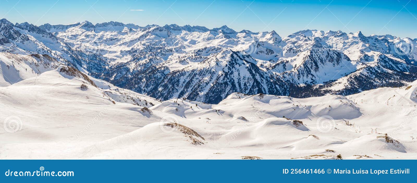 Mountain Range in Baqueira Ski Fields, Catalonia Stock Photo - Image of ...