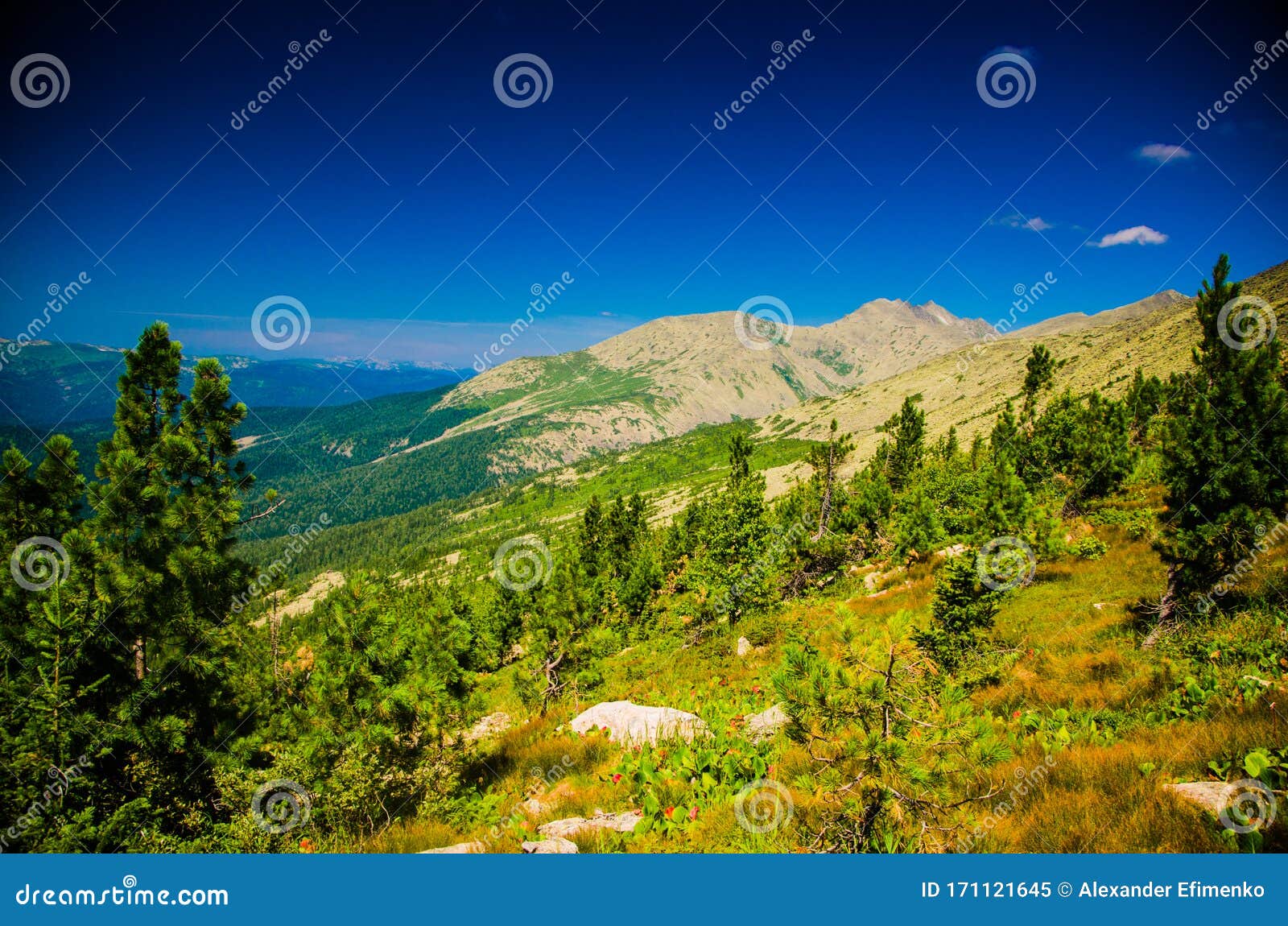 Mountain Range. Big High Hills in Green Stock Image - Image of ...