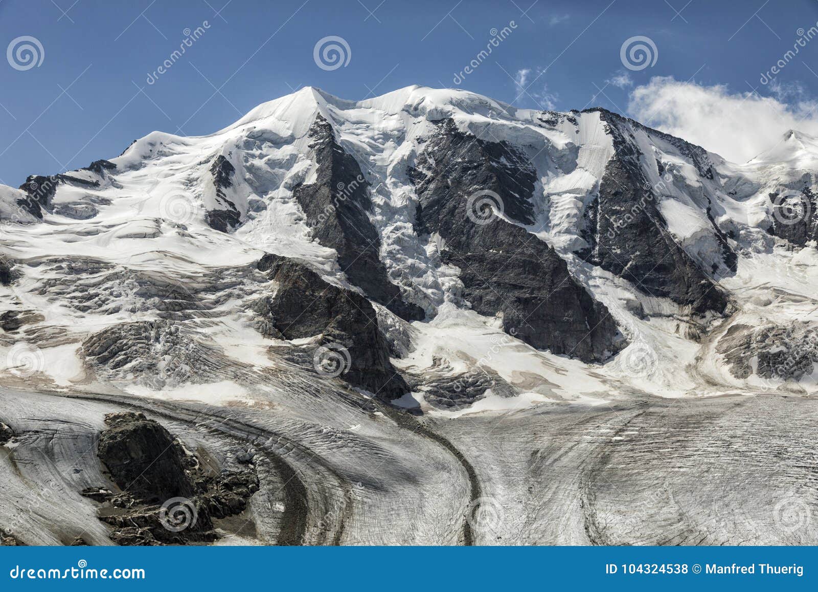 Mountain Range Diavolezza in the Swiss Alps, Engadin, Graubunden ...