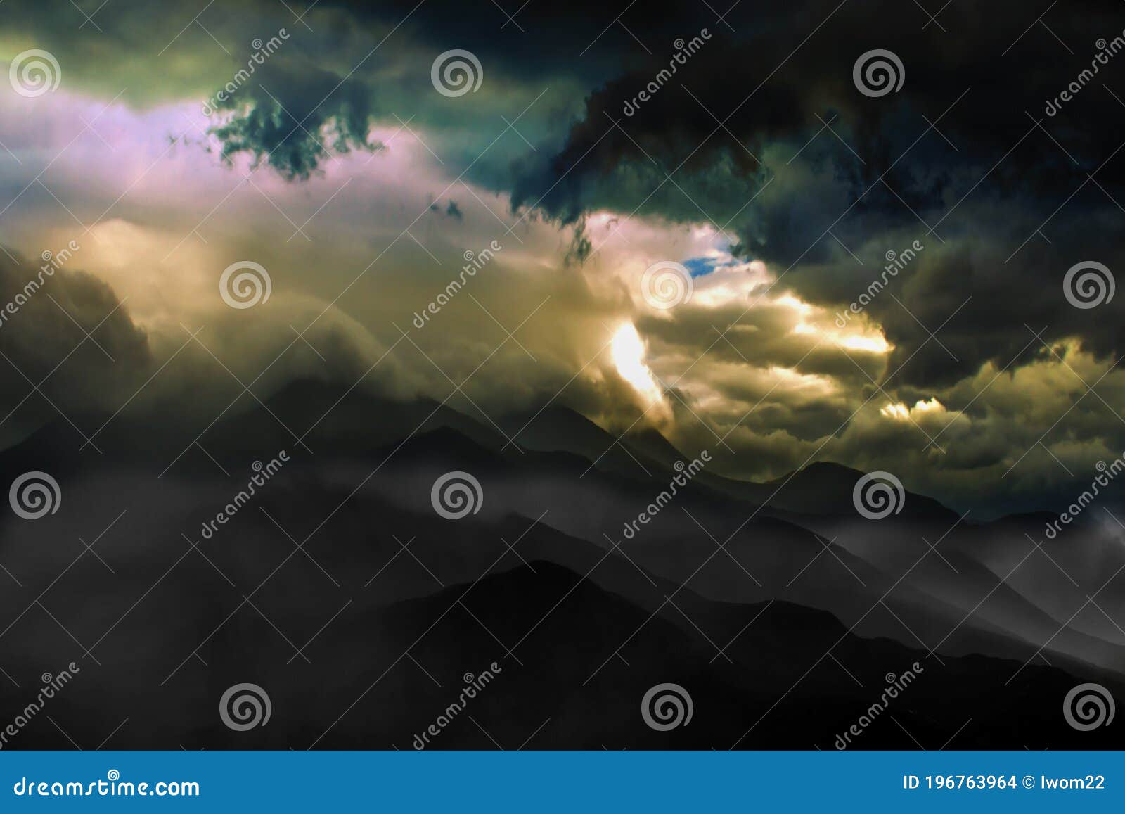 Mountain Range with Dramatic Sky. Stock Photo - Image of mountain, view ...