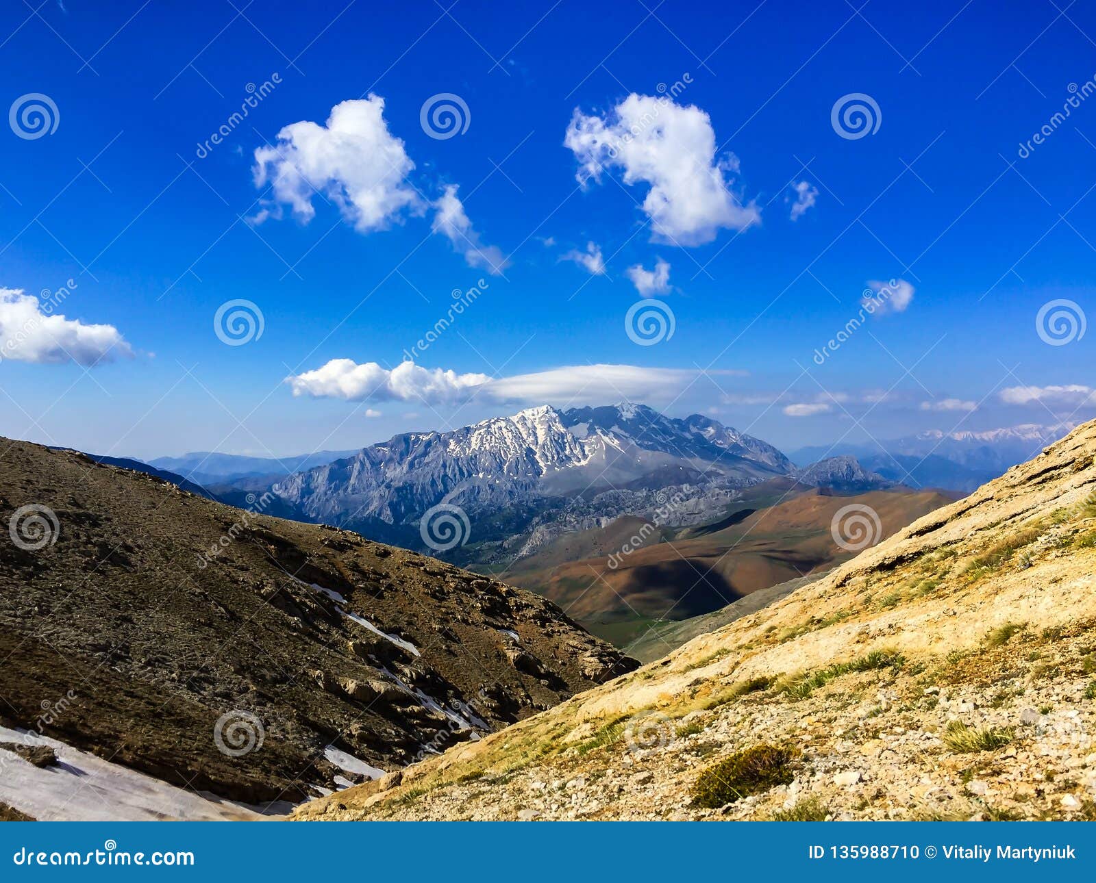 Mountain Range Far Away on the Horizon. Stock Photo - Image of high ...