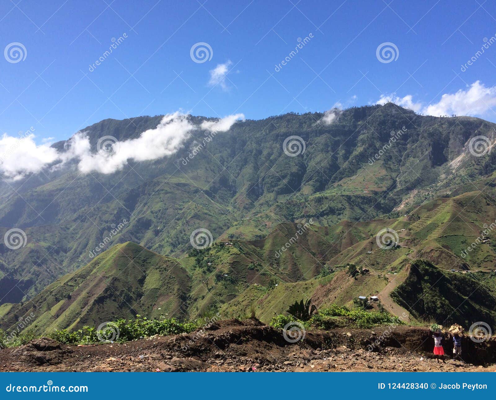 Mountain Range in Haiti with Clouds in the Back Ground Stock Photo ...