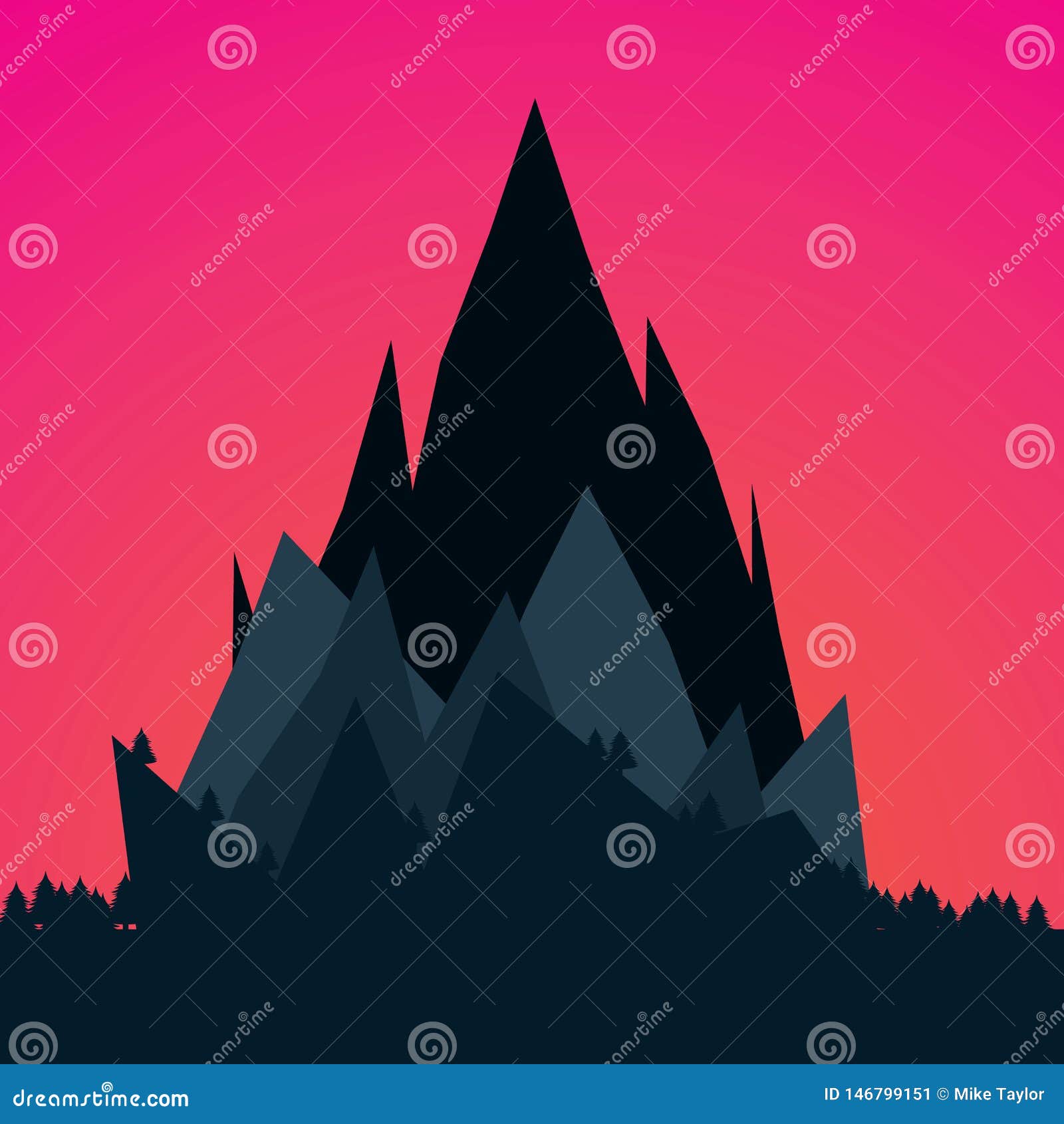 Mountain Range Illustration Stock Vector - Illustration of flat, trip ...