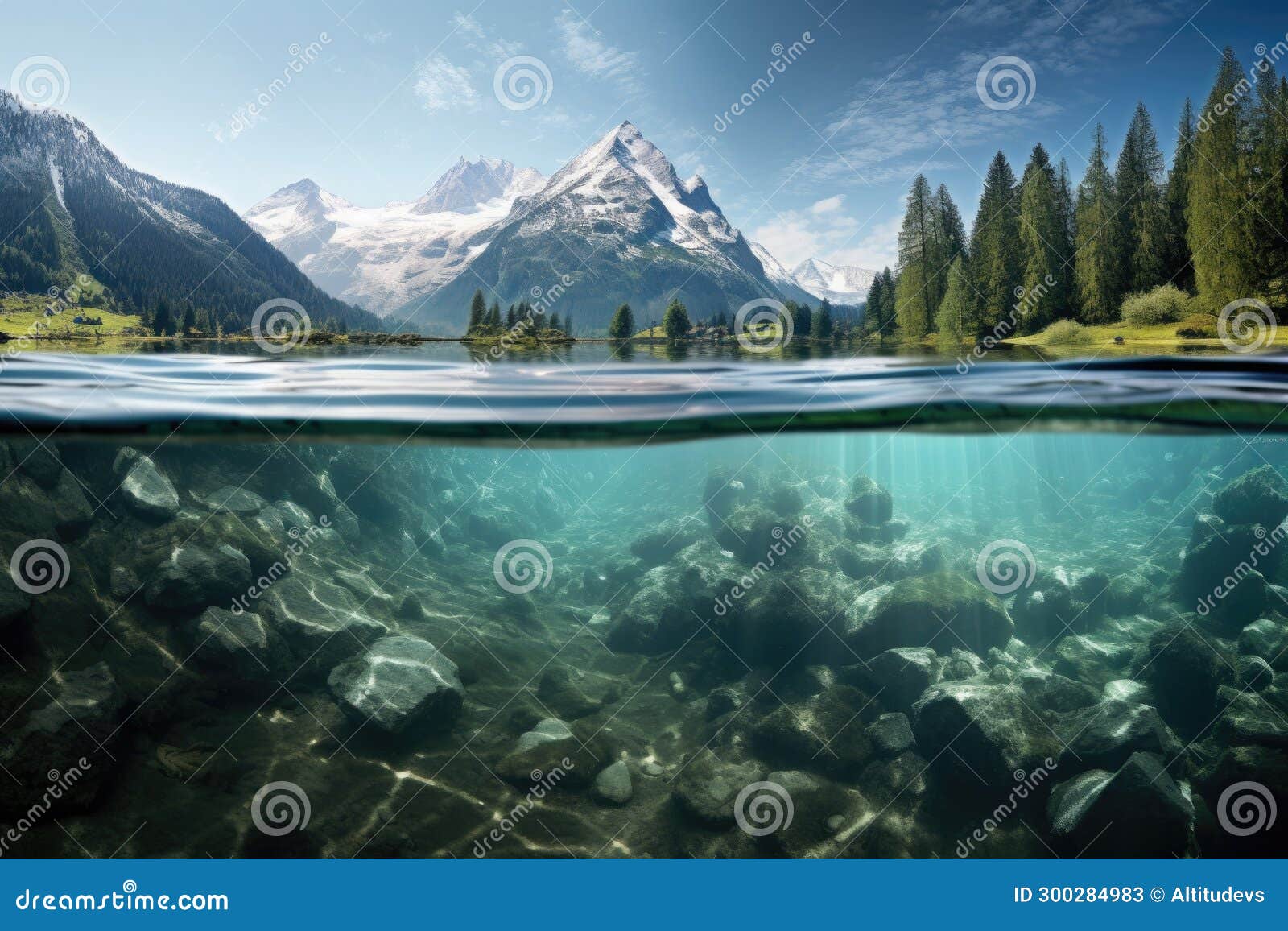 A Mountain Range Inverted in a Crystal-clear Alpine Lake Stock Image ...