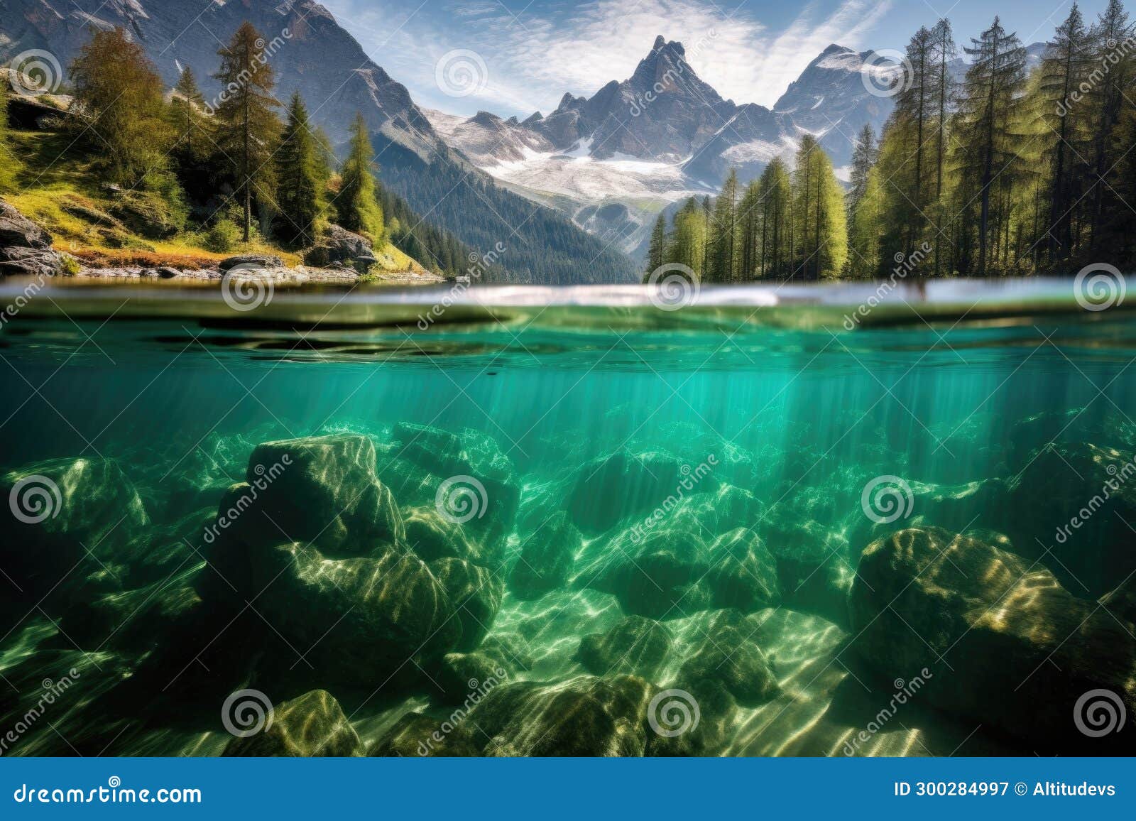 A Mountain Range Inverted in a Crystal-clear Alpine Lake Stock Image ...
