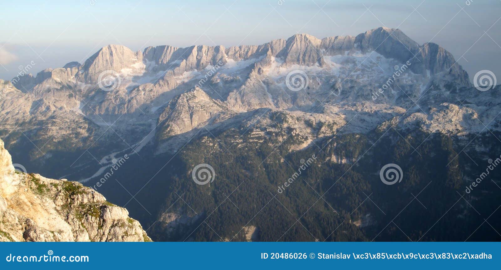 Mountain Range on Italian Slovenian Border Stock Photo - Image of ...