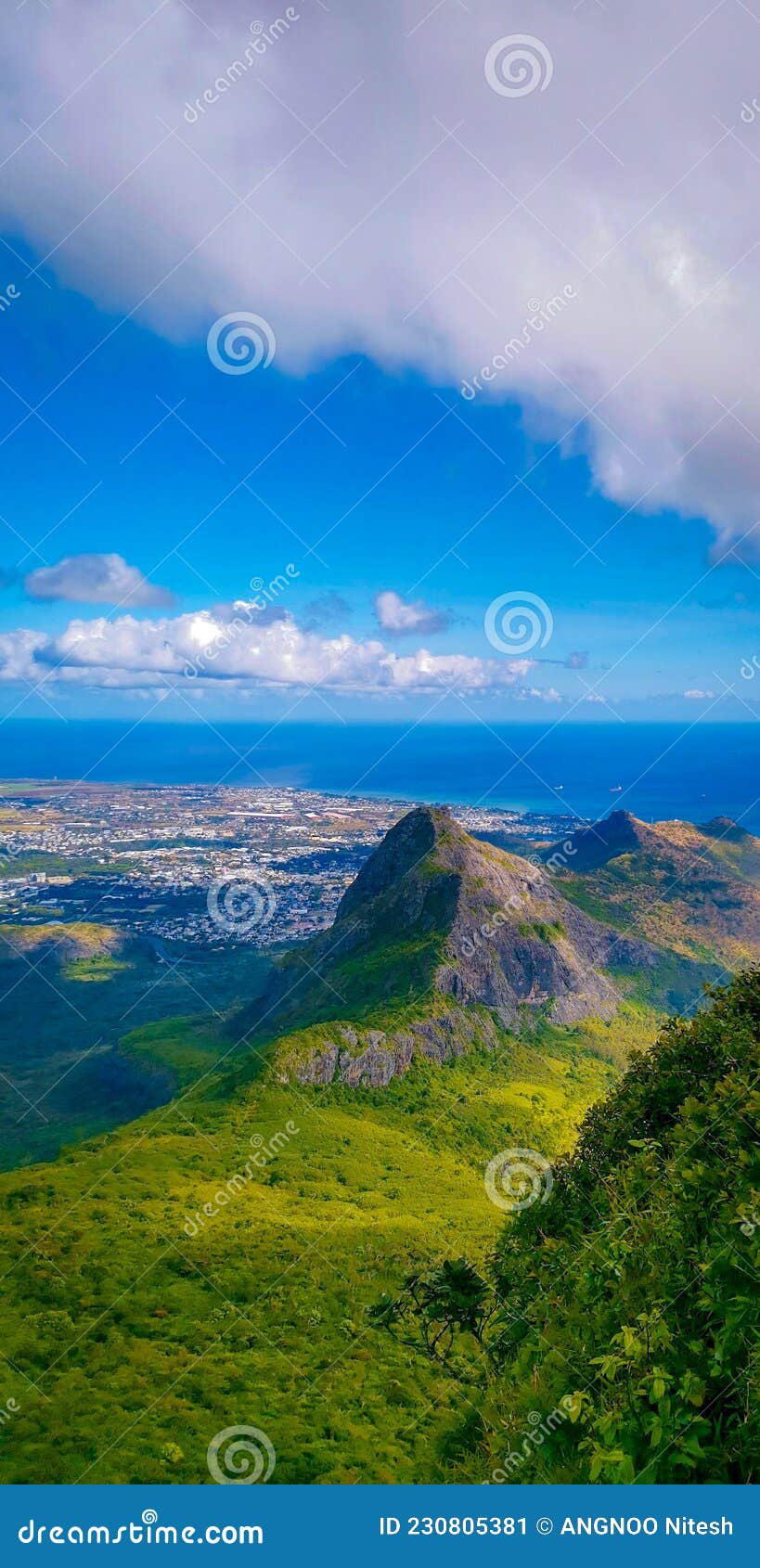 Mountain Range from Le Pouce Mountain View Mauritius Stock Image ...