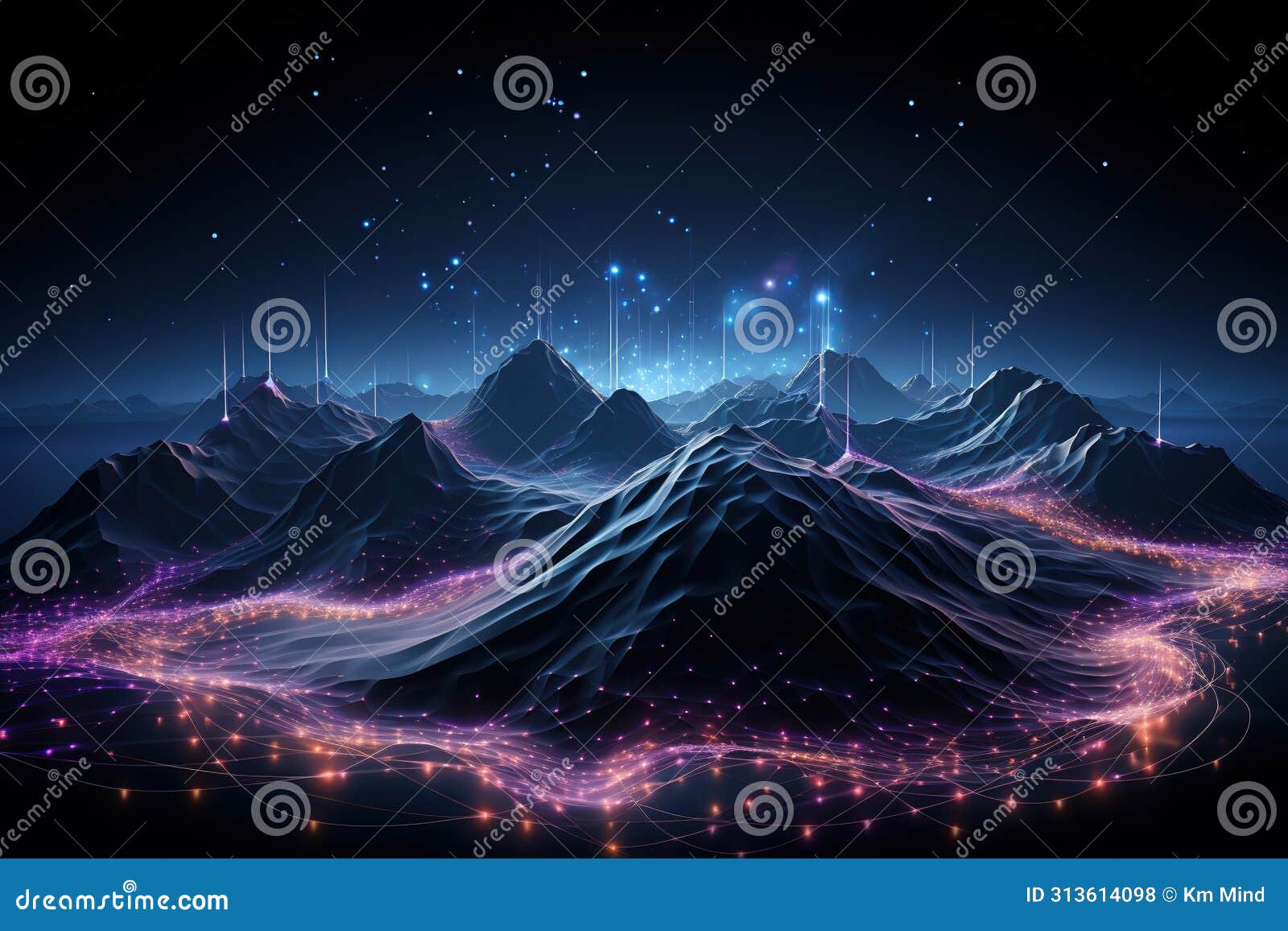 Mountain Range with Luminous Digital Energy Flow. Generative AI Stock ... Mountain Range with Luminous Digital Energy Flow. Generative AI Stock ...
