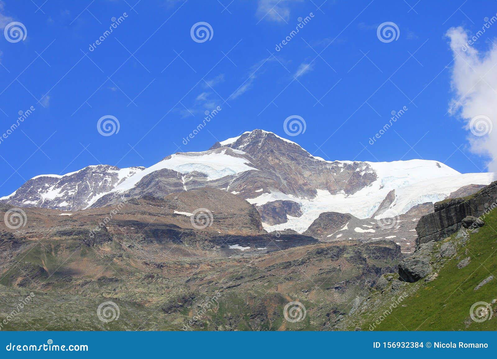 Mountain Range of Monte Rosa in Summer Stock Photo - Image of summer ...