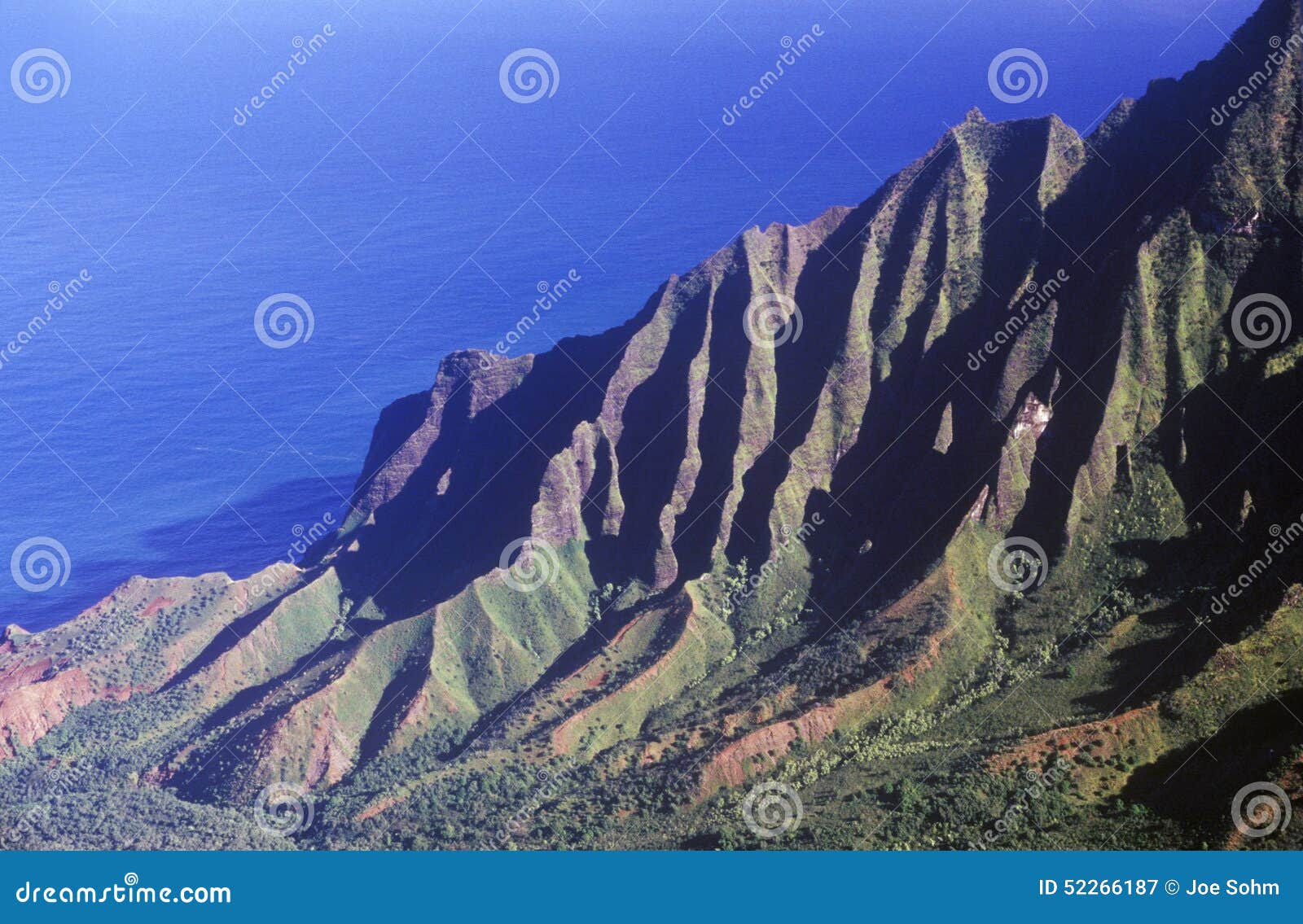Mountain Range by the Pacific Ocean, Kauai, Hawaii Stock Image - Image ...